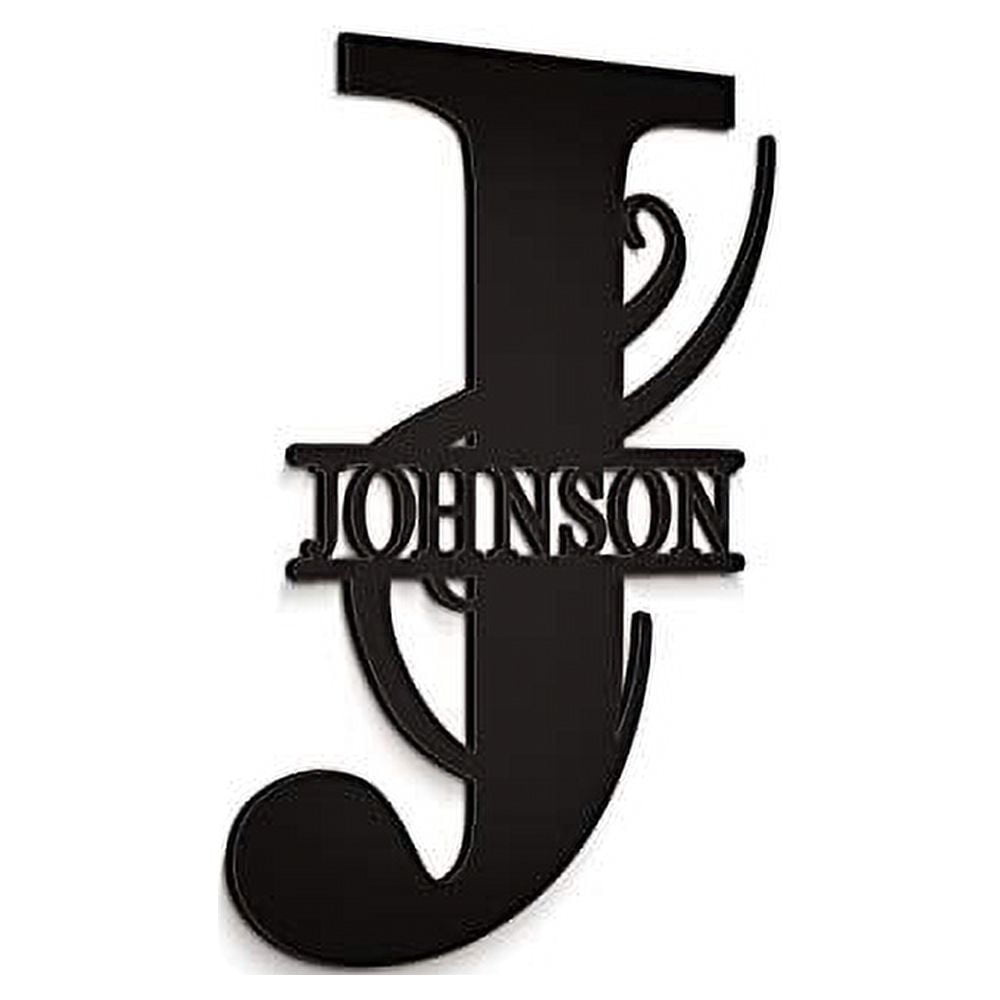 JASS GRAPHIX Johnson 12" Black Aluminum Composite Monogrammed Sign Door ...