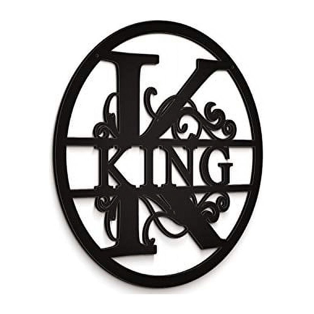 JASS GRAPHIX King 12" Circle Black Aluminum Composite Monogrammed Sign ...