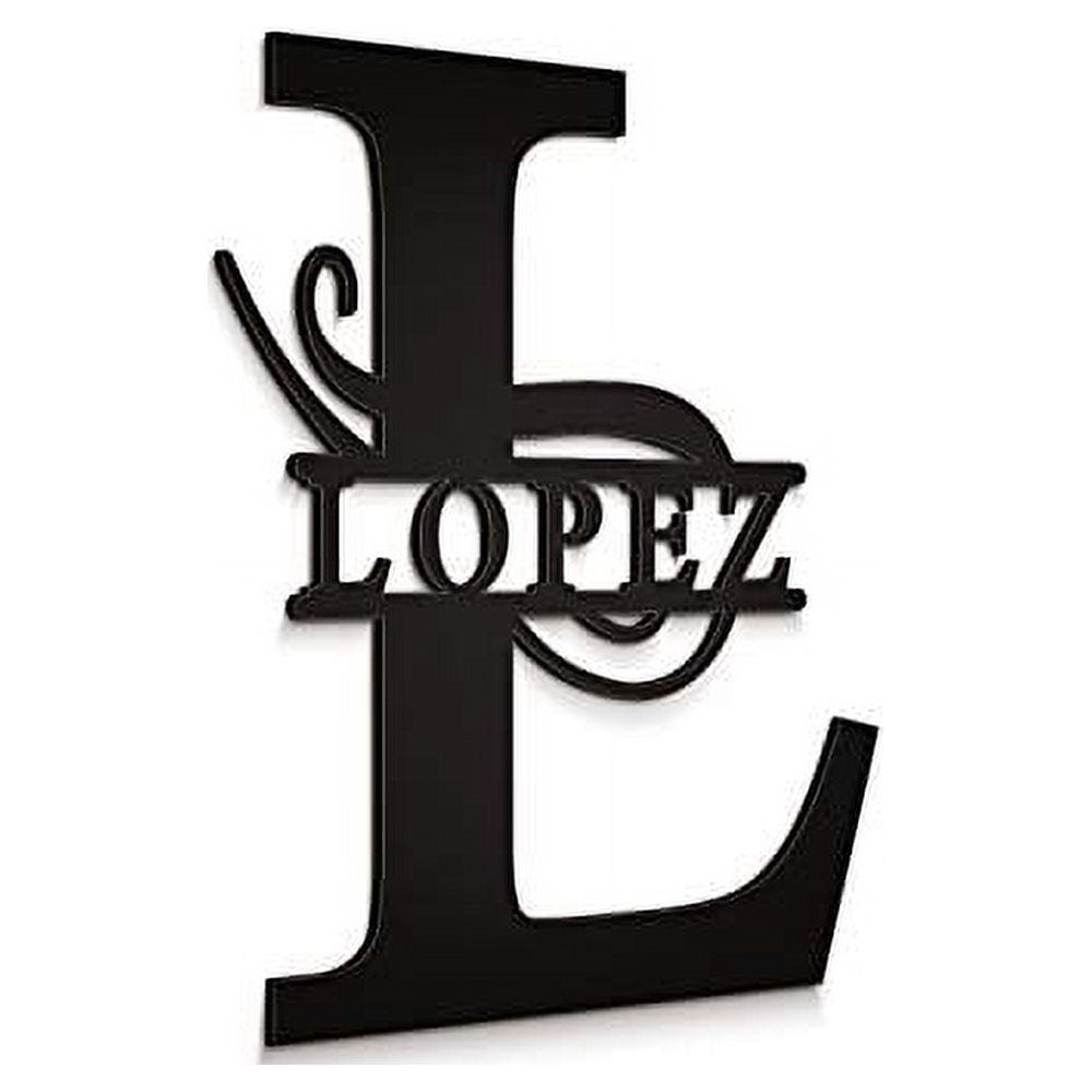 JASS GRAPHIX Lopez 12" Black Aluminum Composite Monogrammed Sign Door ...