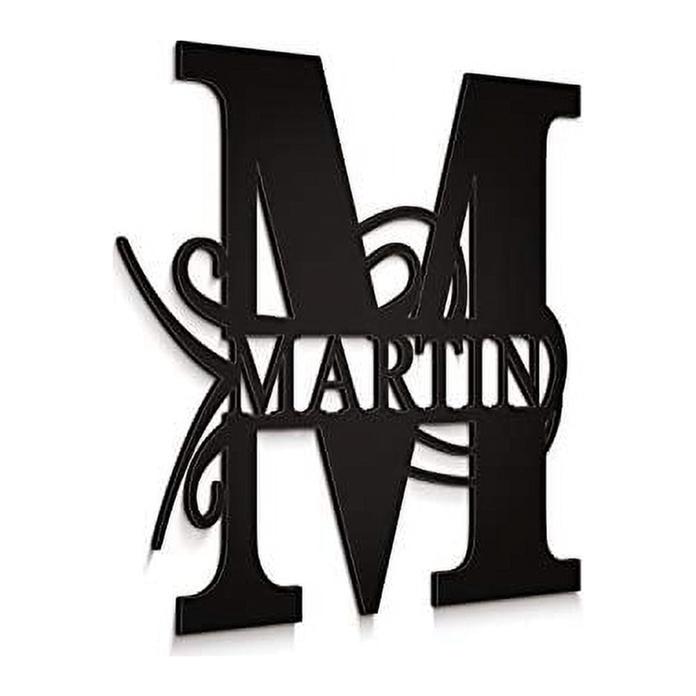 JASS GRAPHIX Martin 12" Black Aluminum Composite Monogrammed Sign Door ...