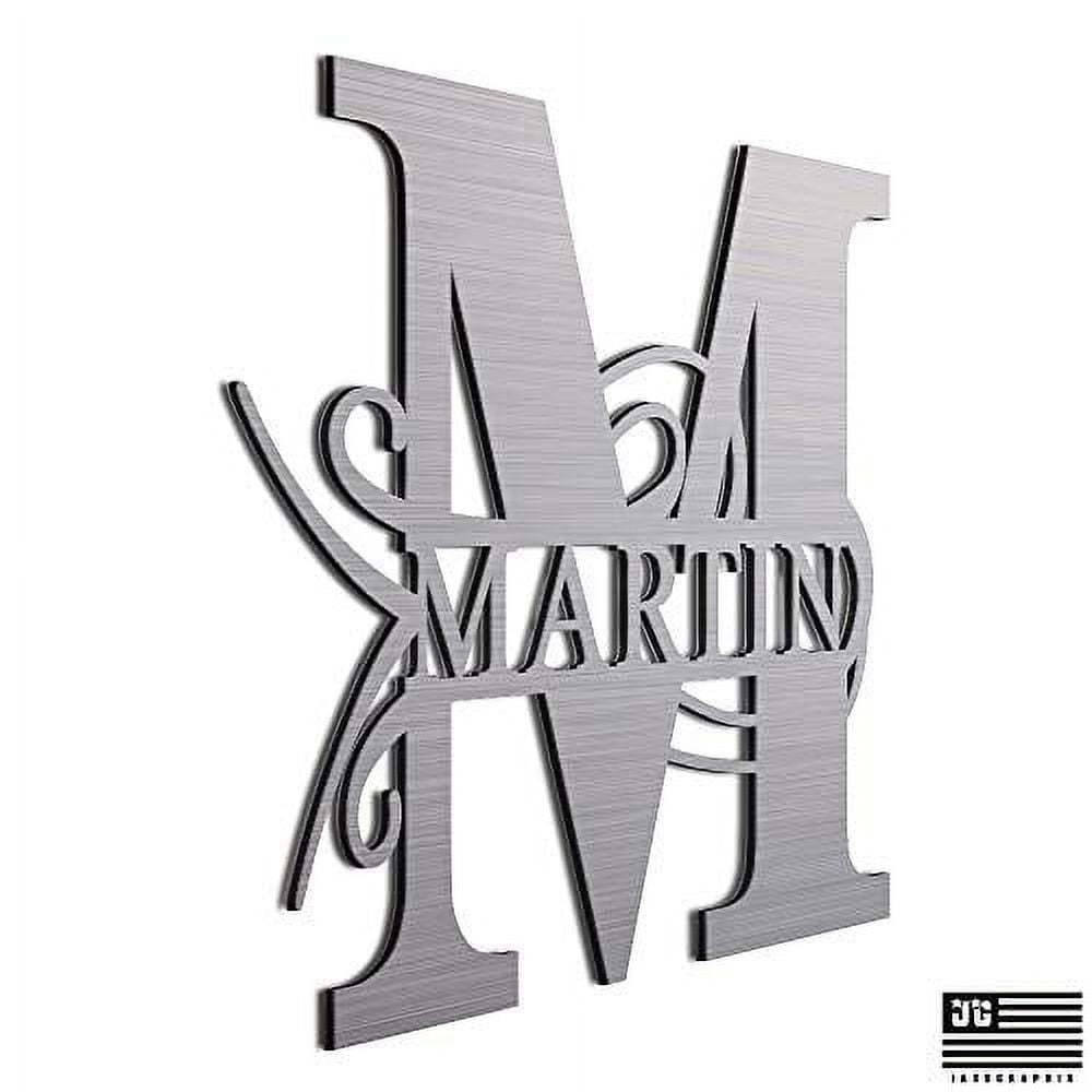 JASS GRAPHIX Martin 12" Brushed Aluminum Monogrammed Sign Door Wall ...