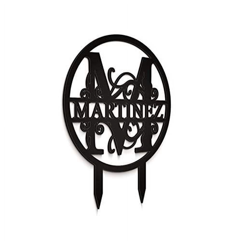 JASS GRAPHIX Martinez 12" Black Aluminum Composite Monogrammed Garden ...