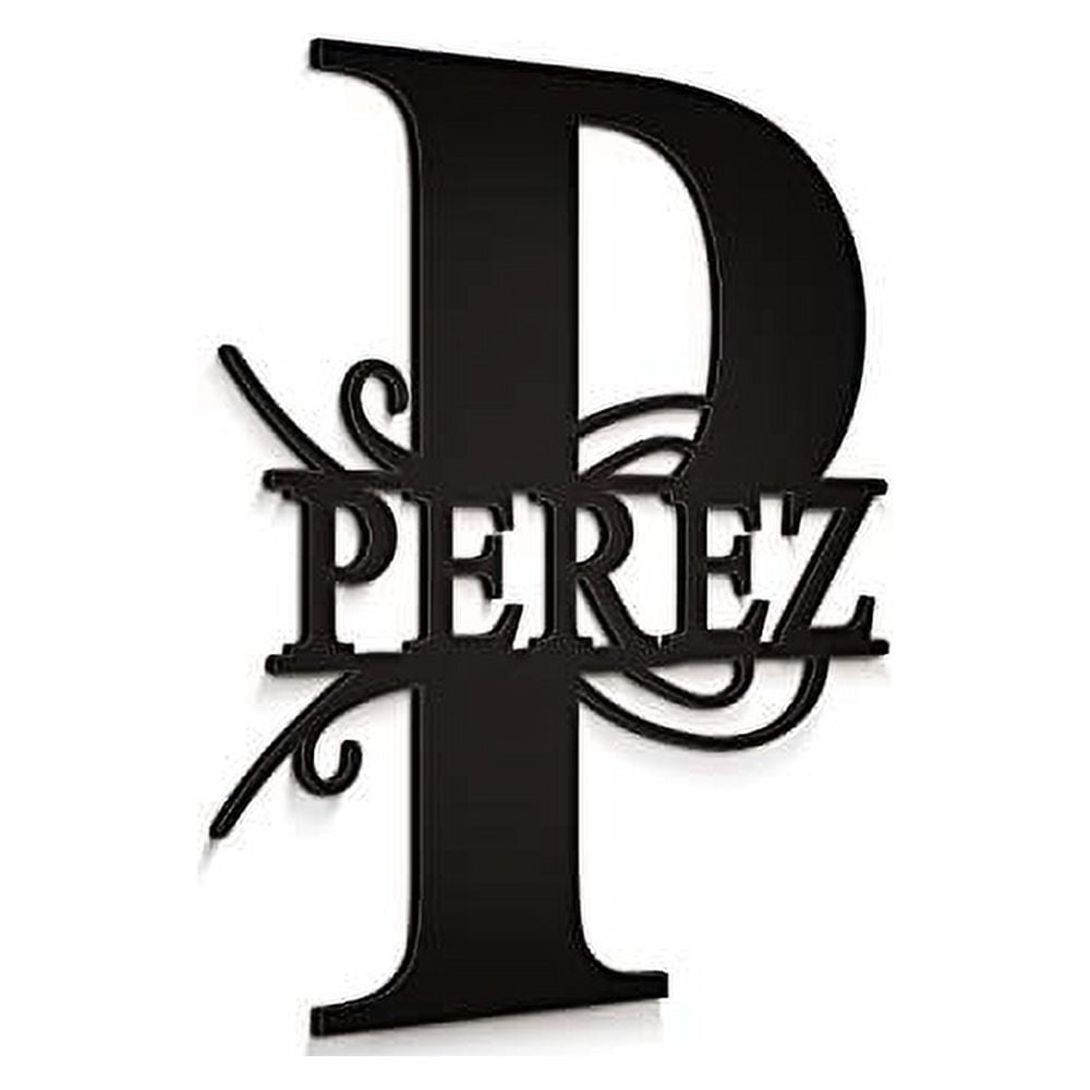 JASS GRAPHIX Perez 12" Black Aluminum Composite Monogrammed Sign Door ...