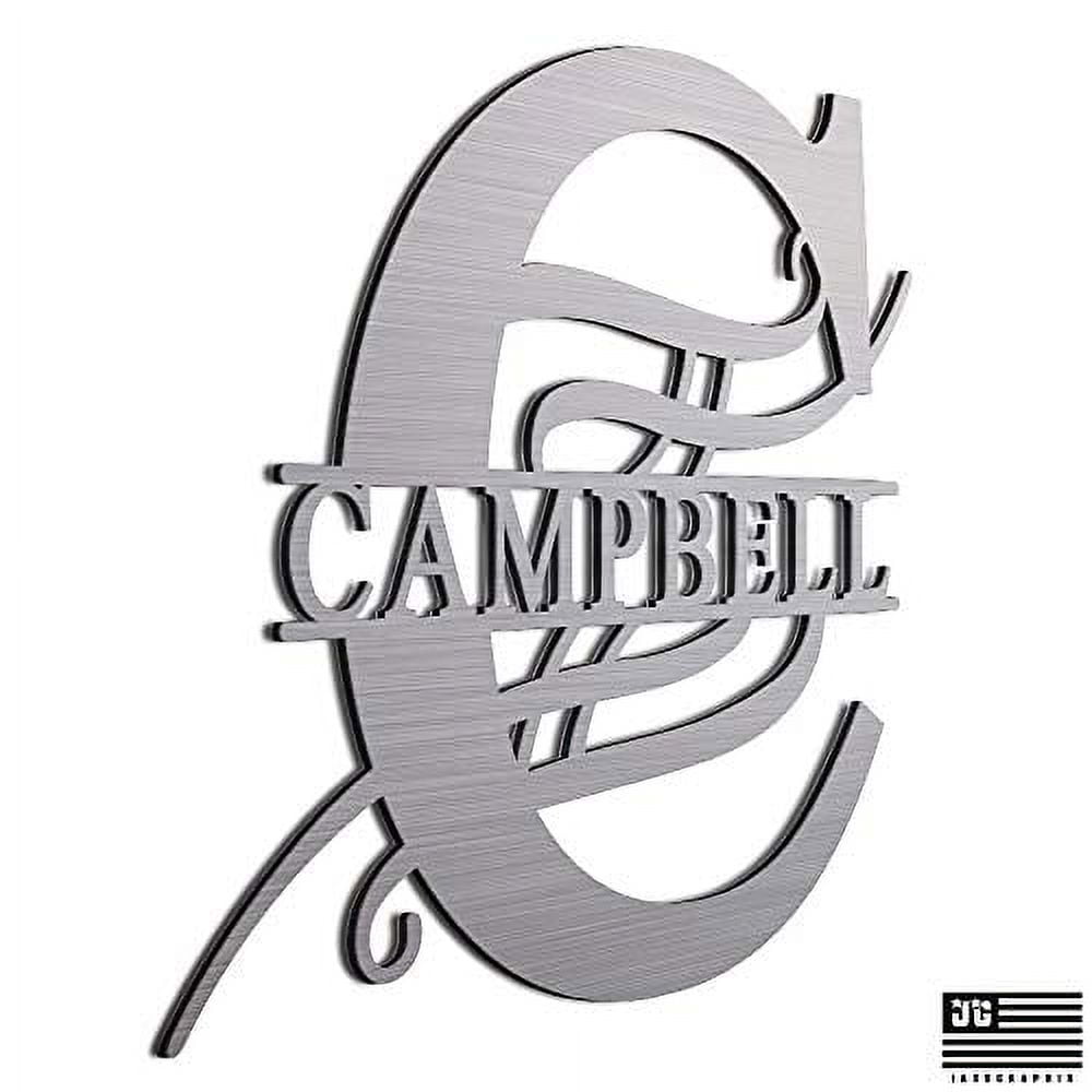 JASS GRAPHIX Personalized 12" Brushed Aluminum Campbell Monogrammed ...