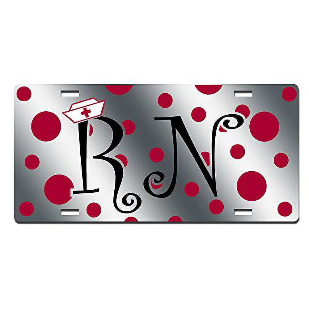 JASS GRAPHIX RN Polka Dot Nurse License Plate - Walmart.com
