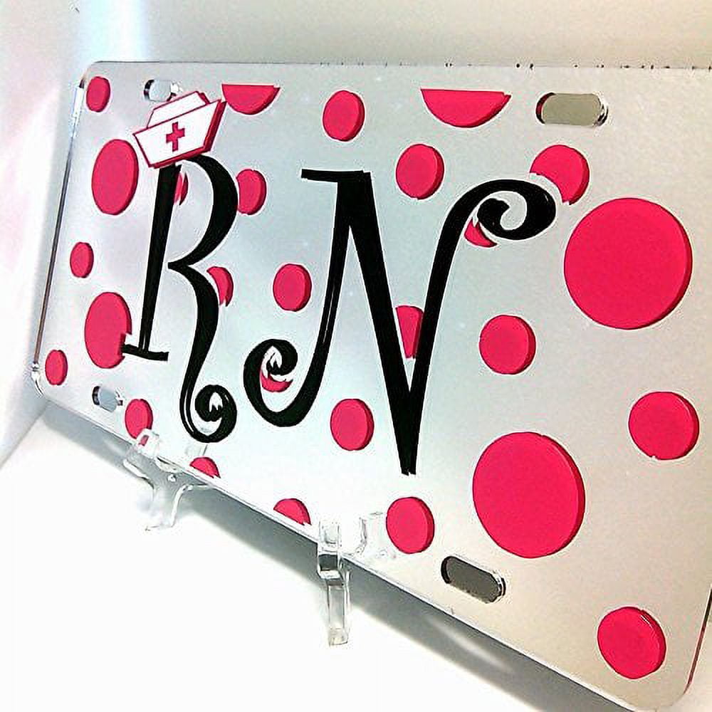 JASS GRAPHIX RN Polka Dot Nurse License Plate - Walmart.com