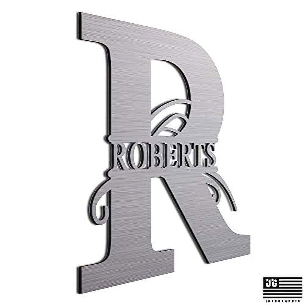 JASS GRAPHIX Robert 12" Brushed Aluminum Monogrammed Sign Door Wall ...