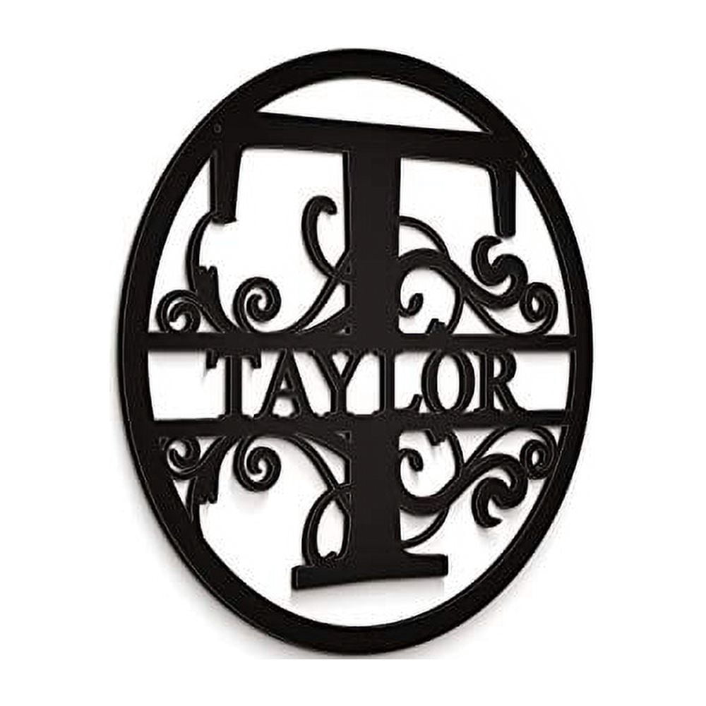 JASS GRAPHIX Taylor 12" Circle Black Aluminum Composite Monogrammed ...