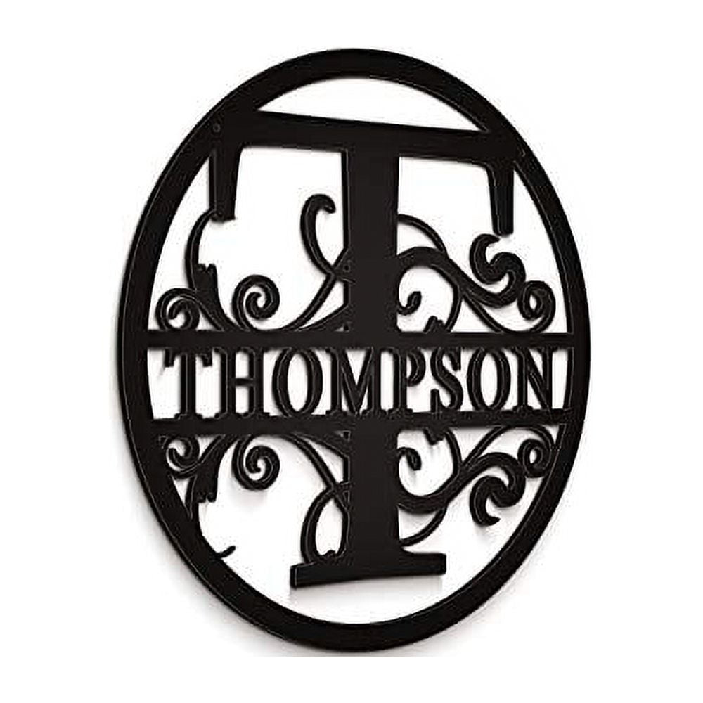 JASS GRAPHIX Thompson 12" Circle Black Aluminum Composite Monogrammed ...