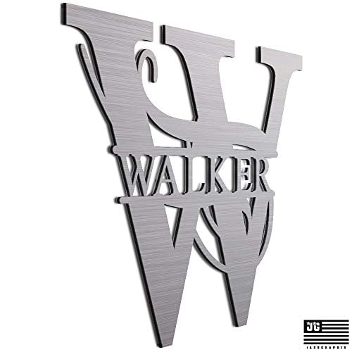 JASS GRAPHIX Walker 12" Brushed Aluminum Monogrammed Sign Door Wall ...