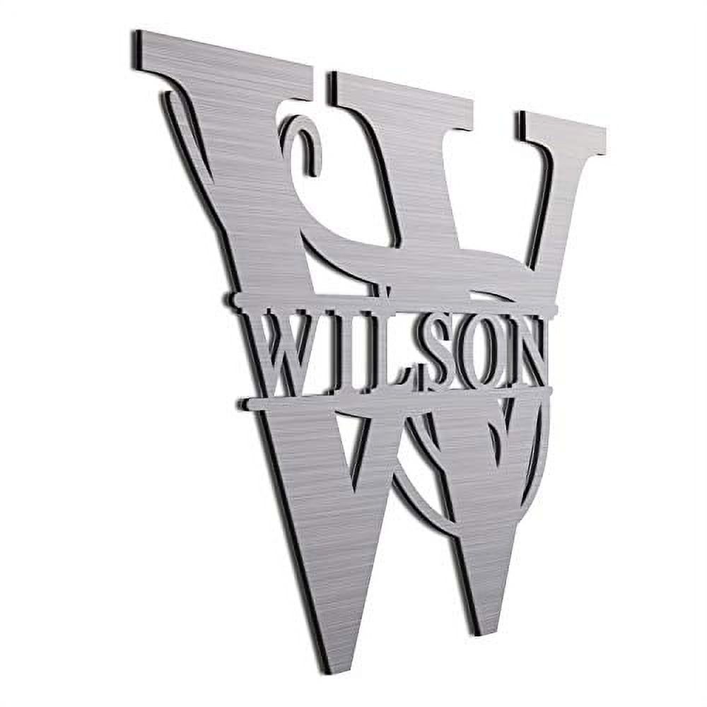 JASS GRAPHIX Wilson 12" Brushed Aluminum Monogrammed Sign Door Wall ...