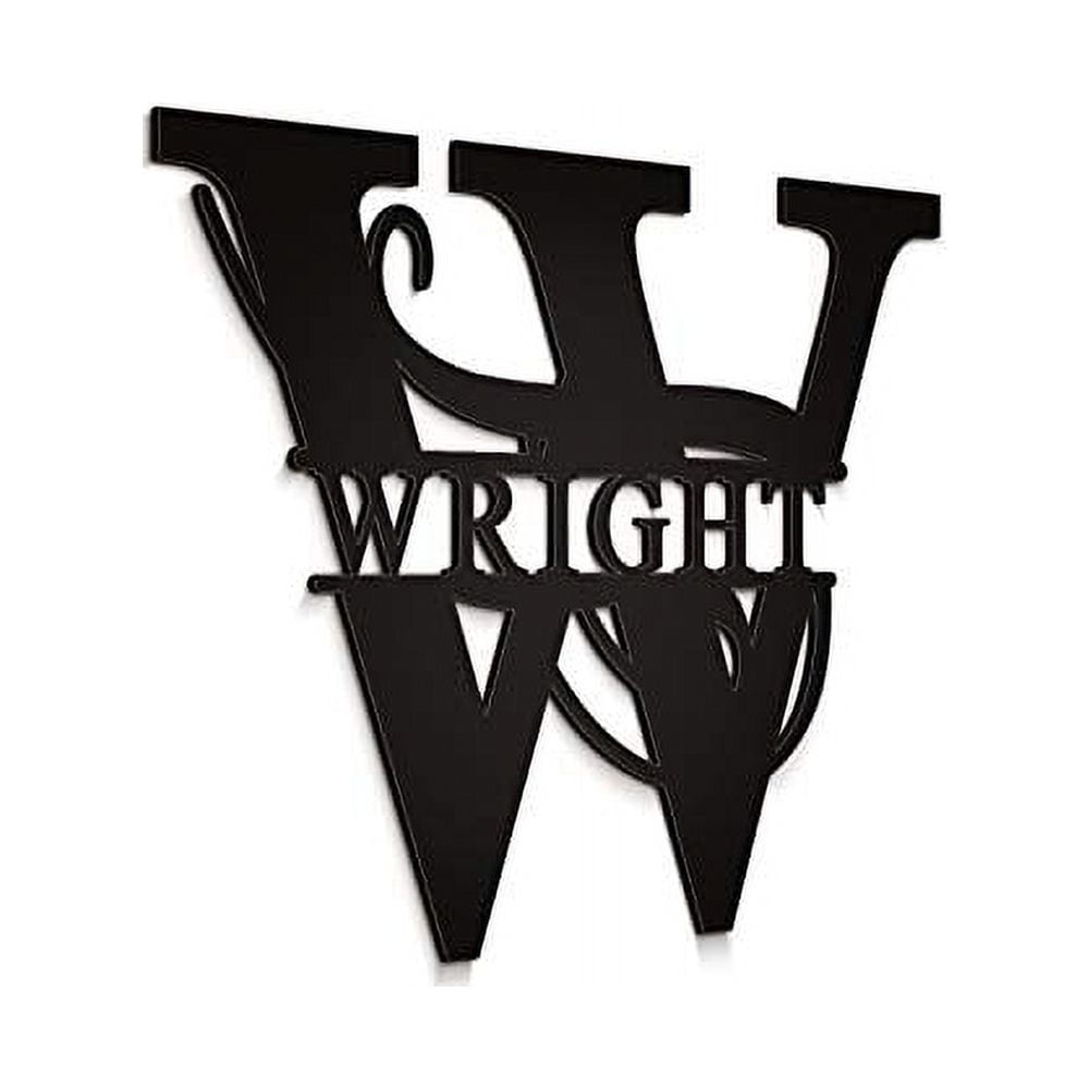 JASS GRAPHIX Wright 12" Black Aluminum Composite Monogrammed Sign Door ...
