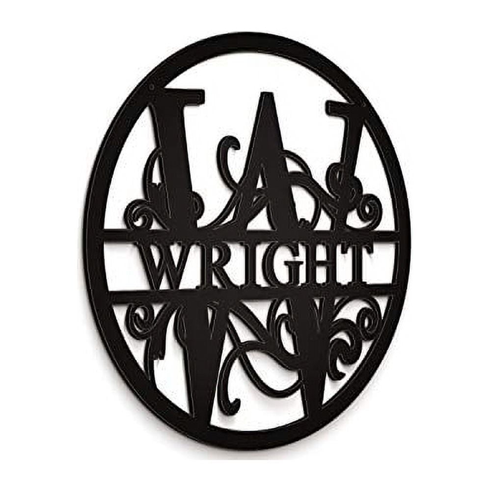 JASS GRAPHIX Wright 12" CircleBlack Aluminum Composite Monogrammed Sign ...