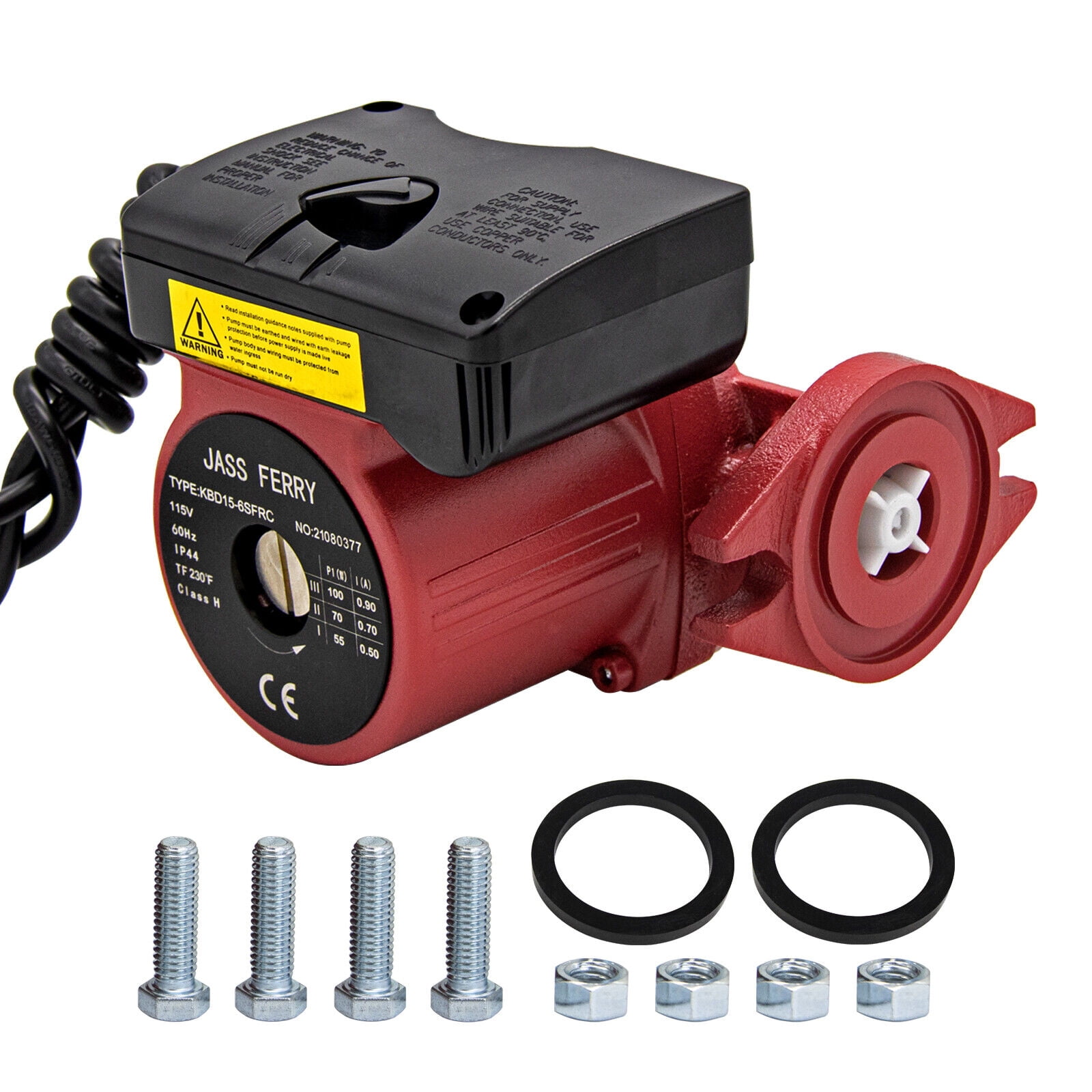 JASSFERRY Flange Circulator Pump Hot Water Recirculation 1/8 HP ...