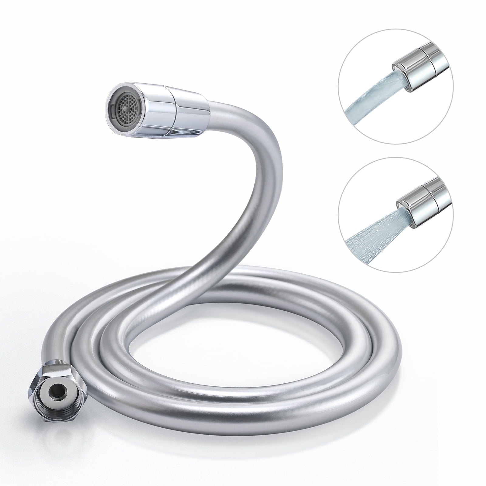 JASYA 6 ft Shower Hand Hose Silver PVC 2-Mode Bidet Nozzle Hose 69 ...