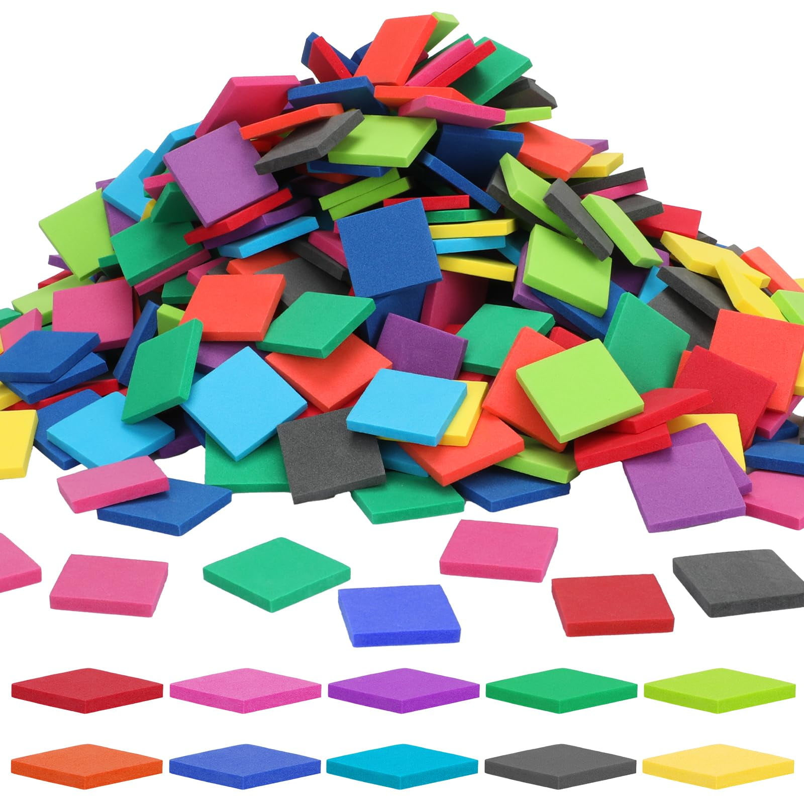 Coopay 500 Pcs Foam MMF7 Square Color Tiles, Math Counters, Sorting ...
