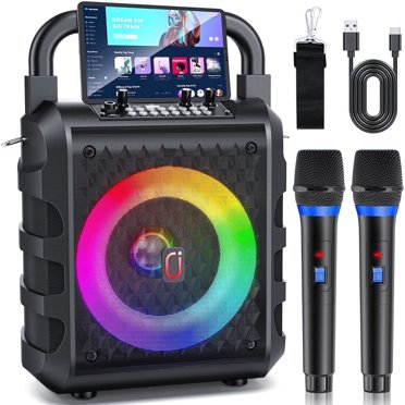 MOYLEAF Karaoke Machine Bluetooth Karaoke Speaker for Adults & Kids ...