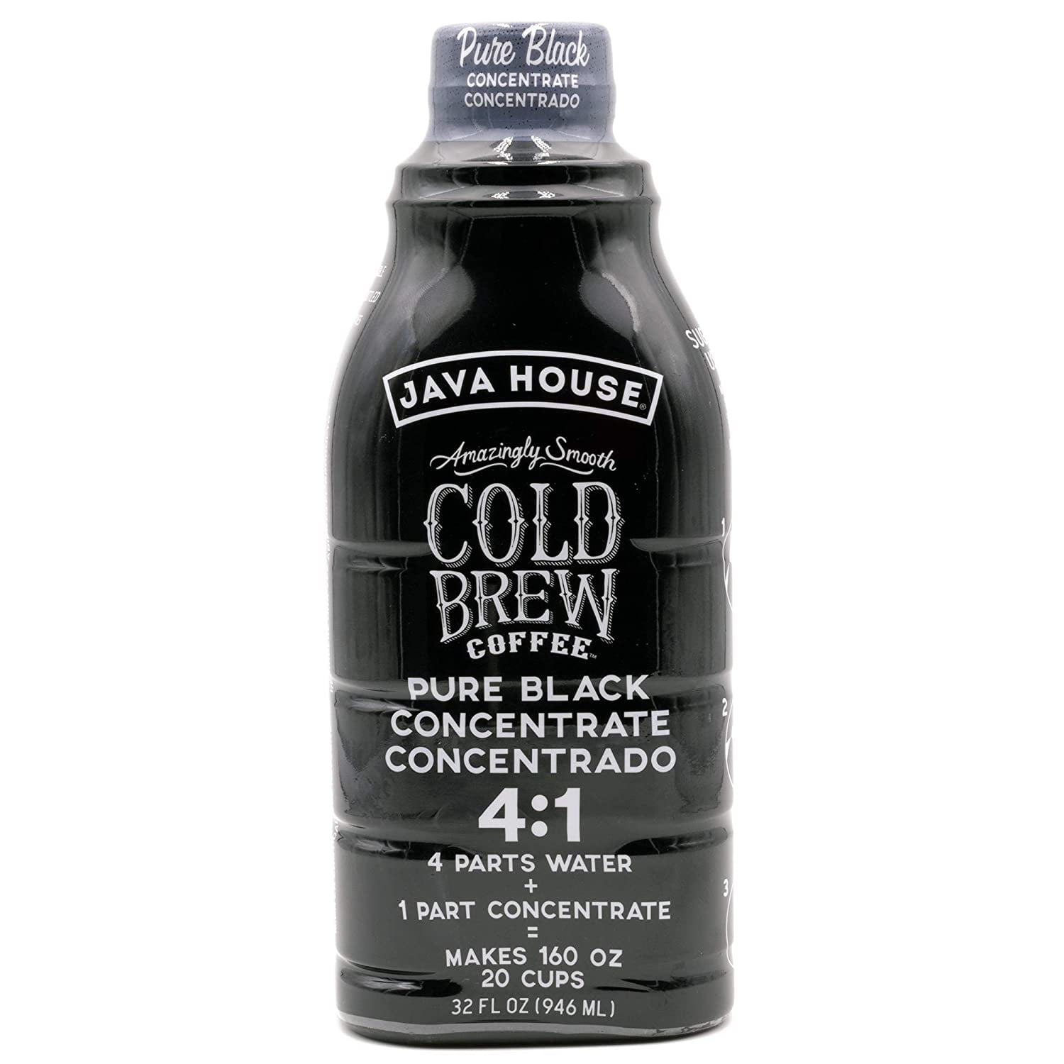 JAVA HOUSE Cold Brew Coffee, Colombian 4:1 Liquid Concentrate, 32 Ounce ...