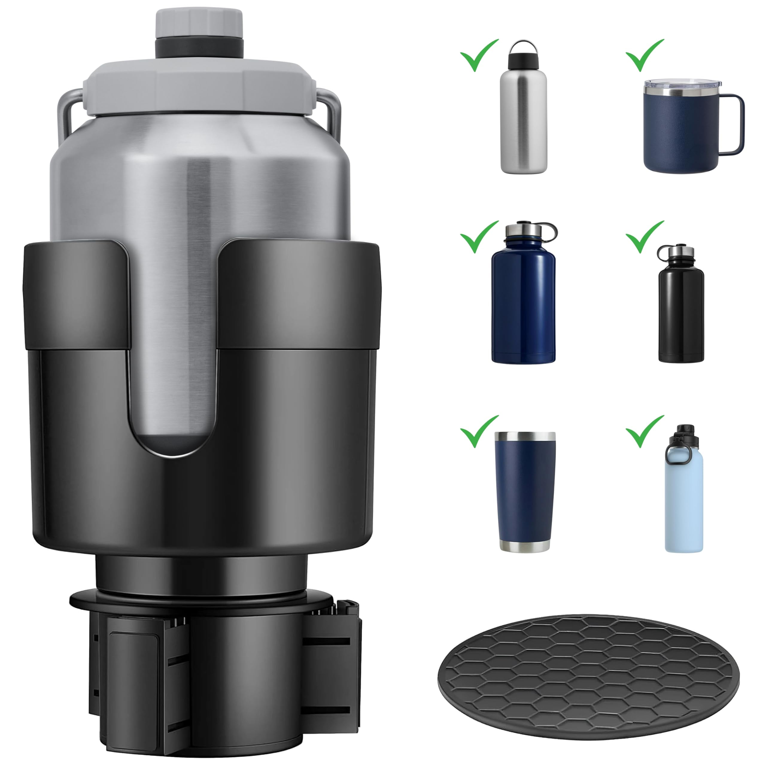 JAVIEC Car Cup Holder Expander Adapter (Adjustable) - Fits Hydro Flask ...