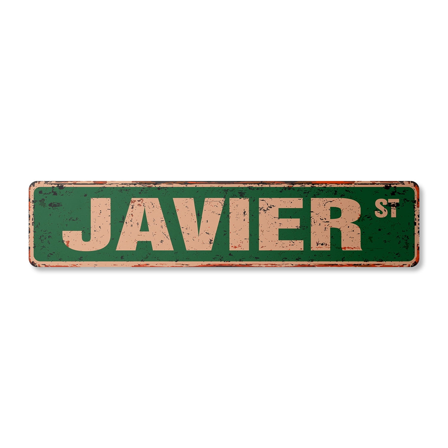 JAVIER Vintage Plastic Street Sign Childrens Name Room Sign | Indoor ...