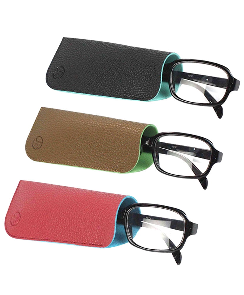 JAVOedge (3 PACK) 2 Tone Style Soft Pouch Eyeglass Storage Case w ...