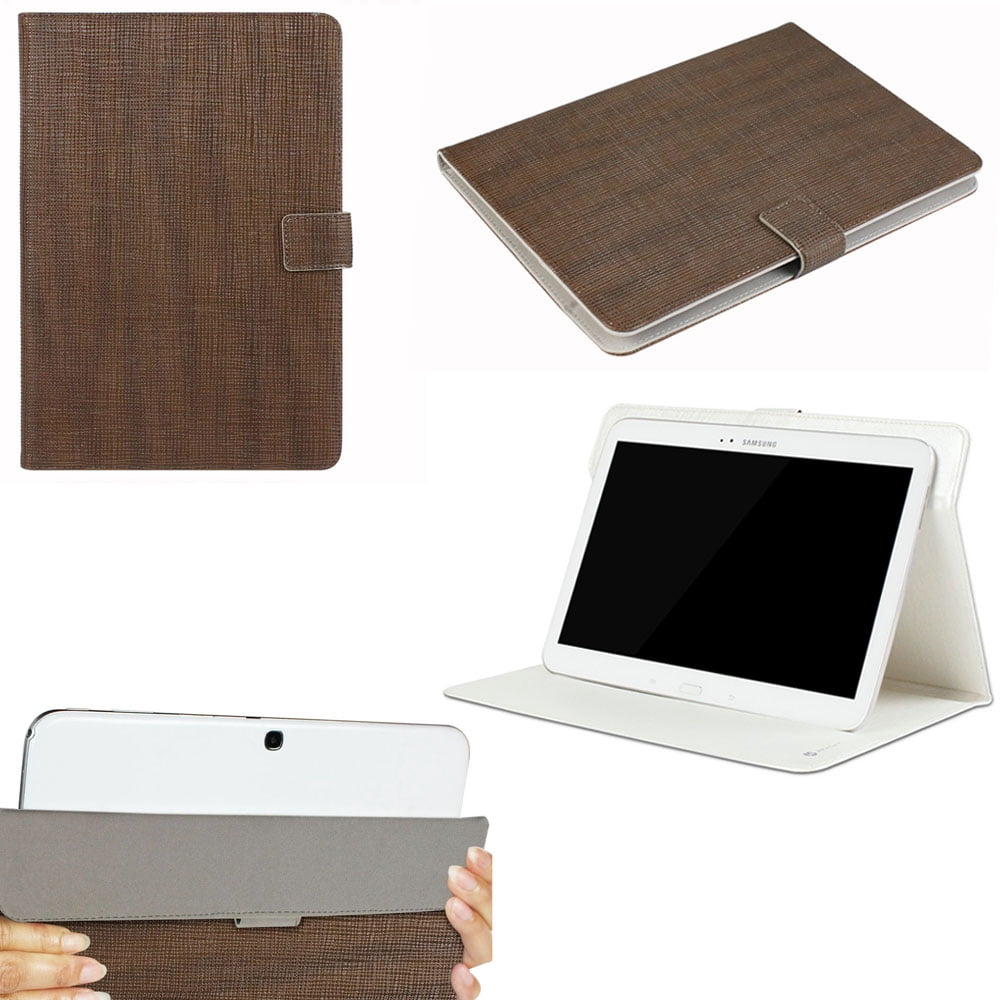 JAVOedge Brown Grain Pattern Universal Book Case for 9-10