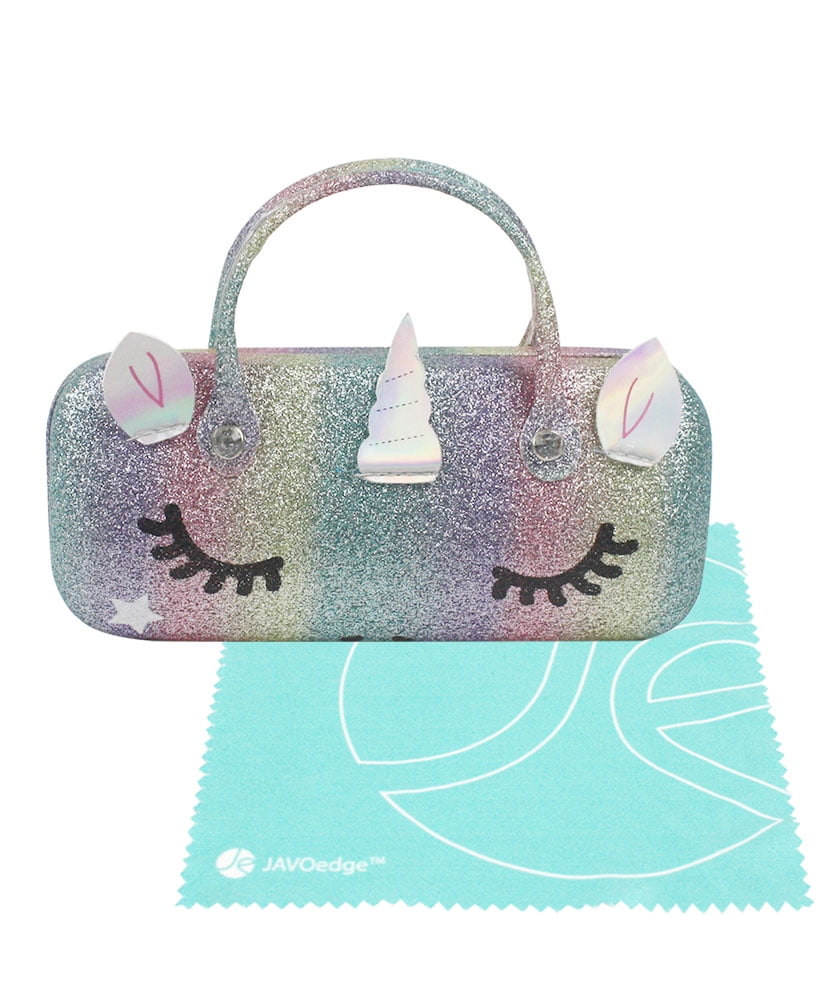 JAVOedge Children's Rainbow Unicorn Hard Eyeglass Case Glasses for Kids, Girls, Boys Hard Shell ...