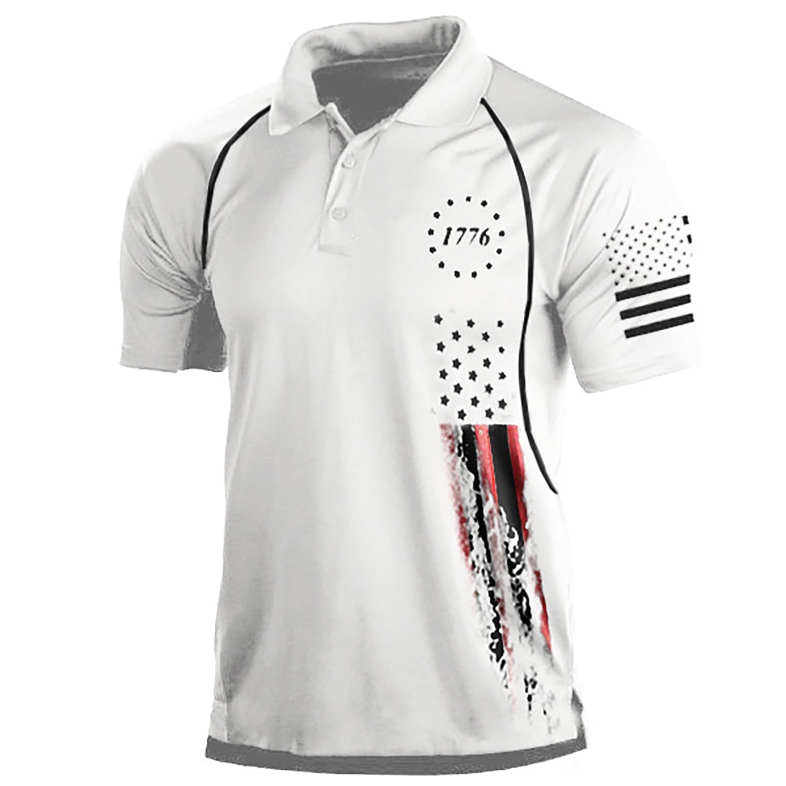 JAWAFANGE American Flag Polo Shirts for Men Valentines Gifts for ...