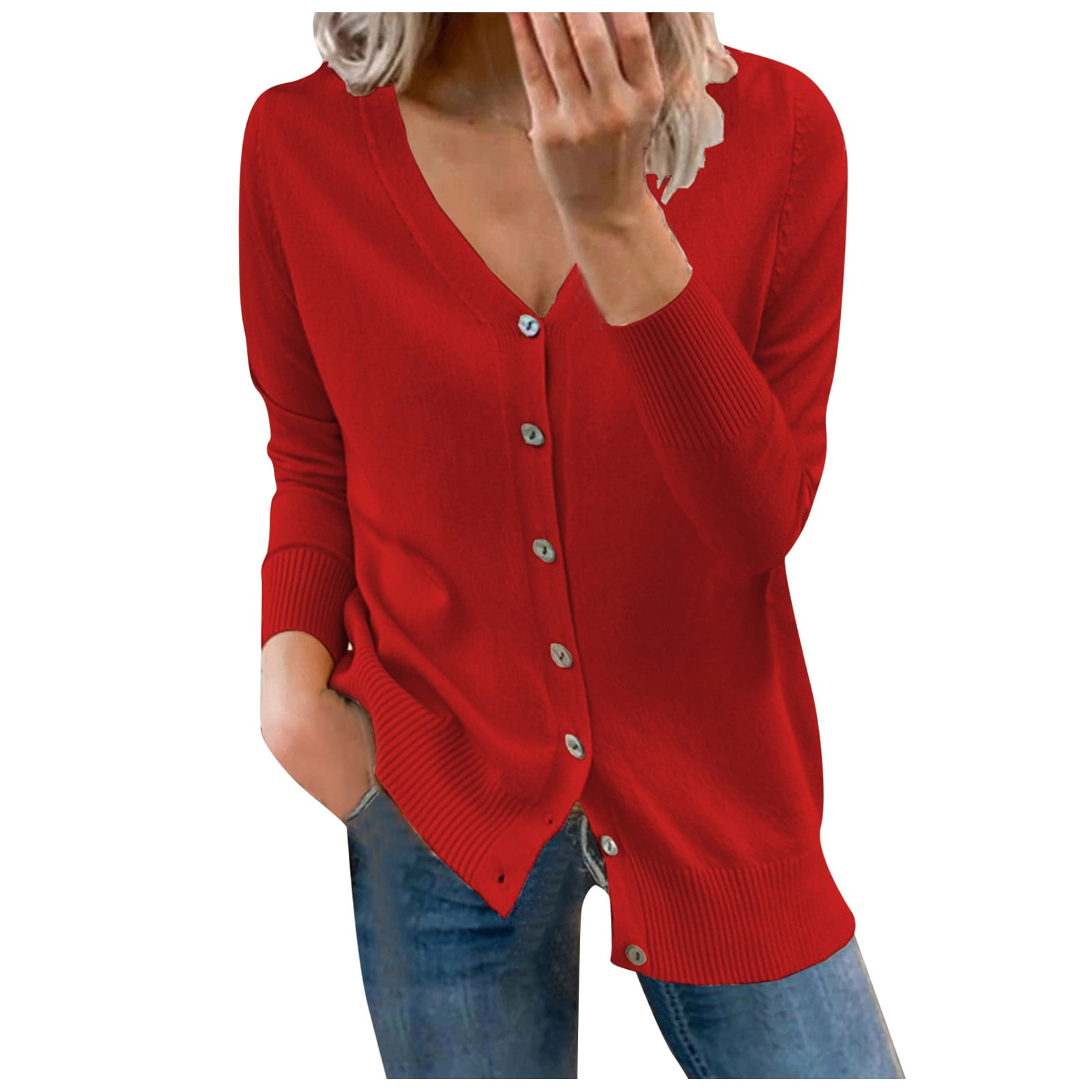 JAWAFANGE Cardigans for Women Trendy Multicolor Long Sleeve Sweater ...