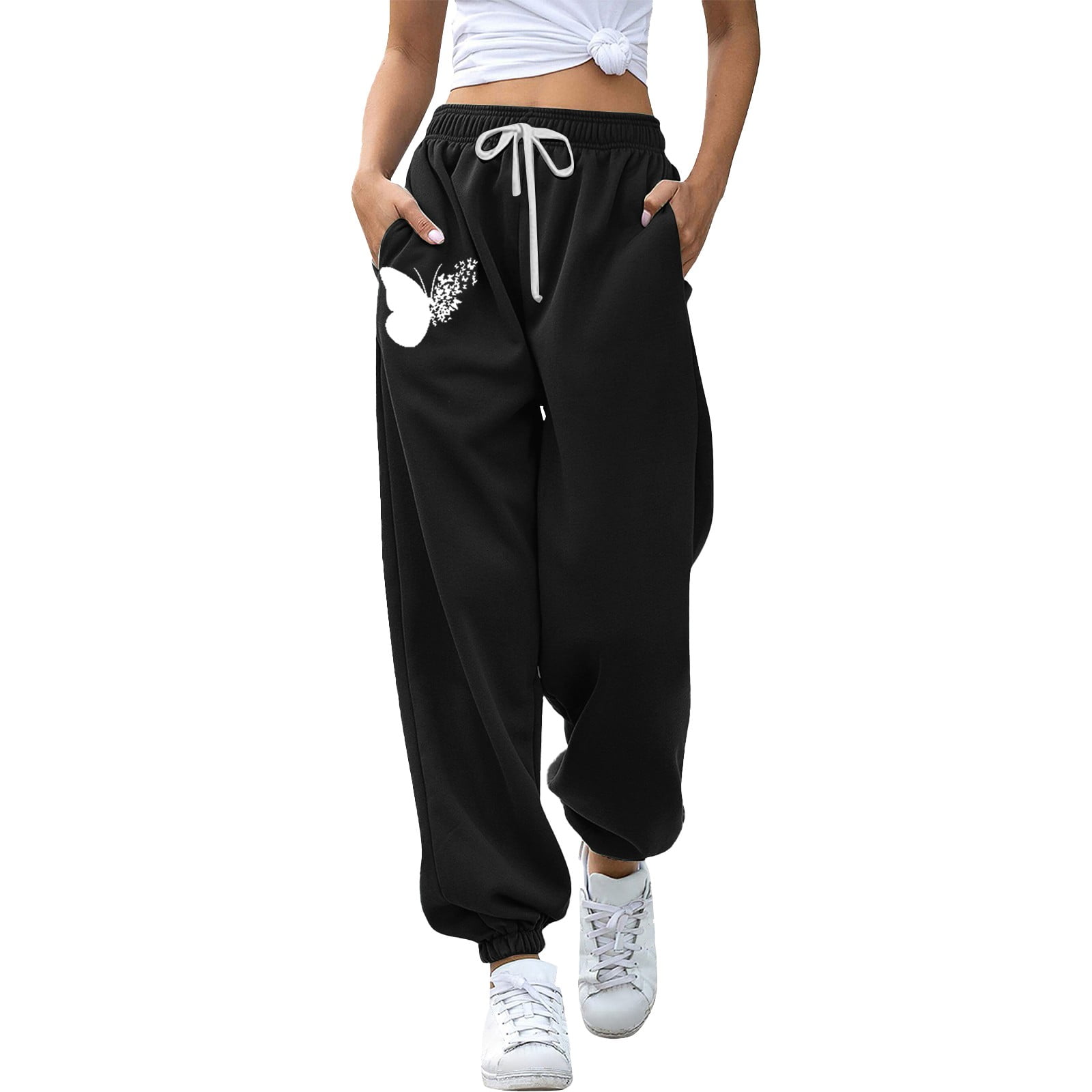 JAWAFANGE Womens Bottoms Womens Open Bottom Sweatpants Sweatpants Olive ...