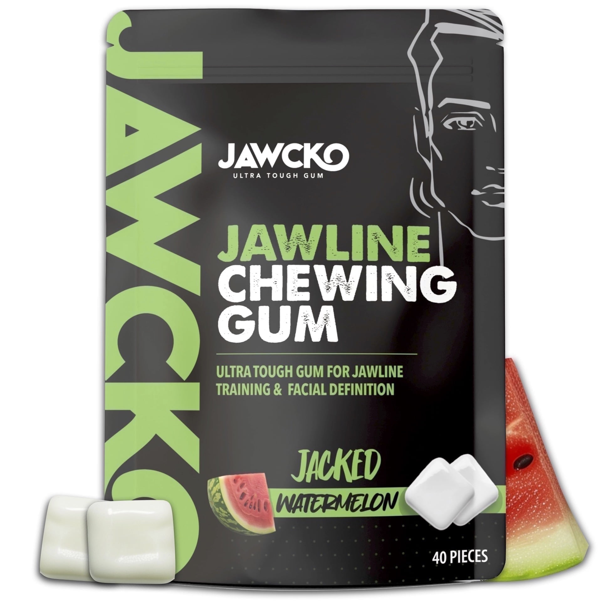 Jawcko Ultra-Tough Jawline Chewing Gum | Watermelon Facial Fitness Hard ...