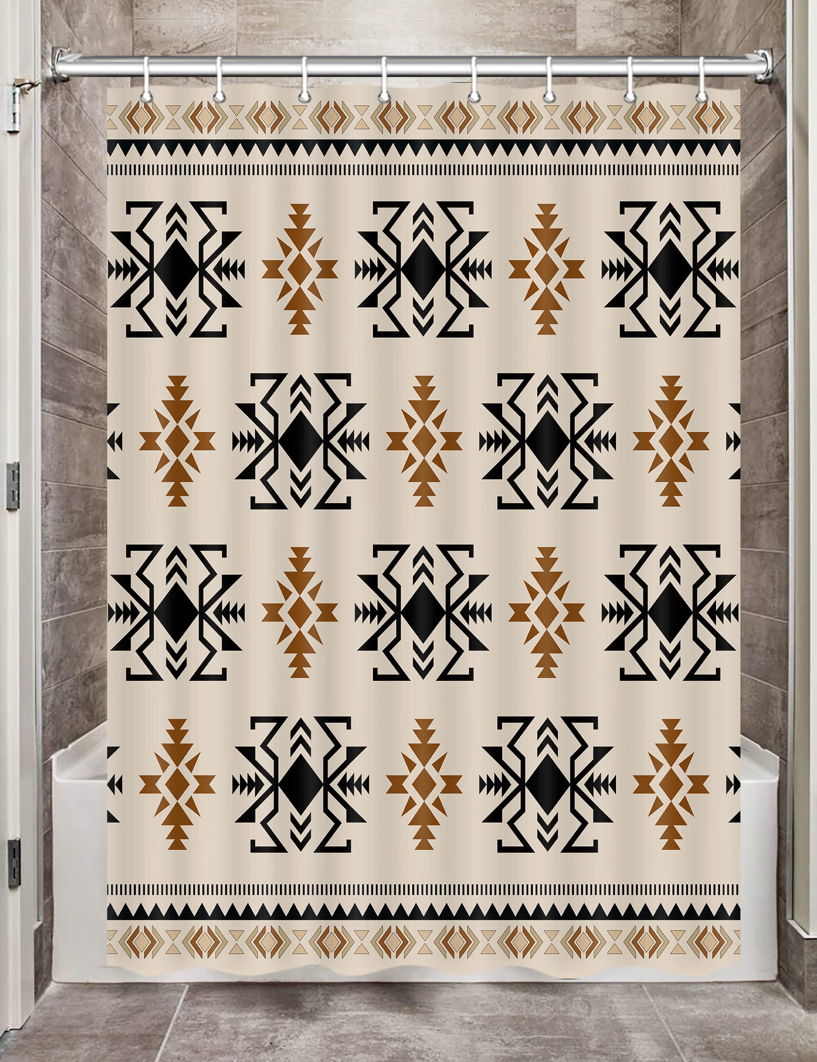 Jawo Camper Rv Western Aztec Shower Curtain For Travel Trailer Bathroom