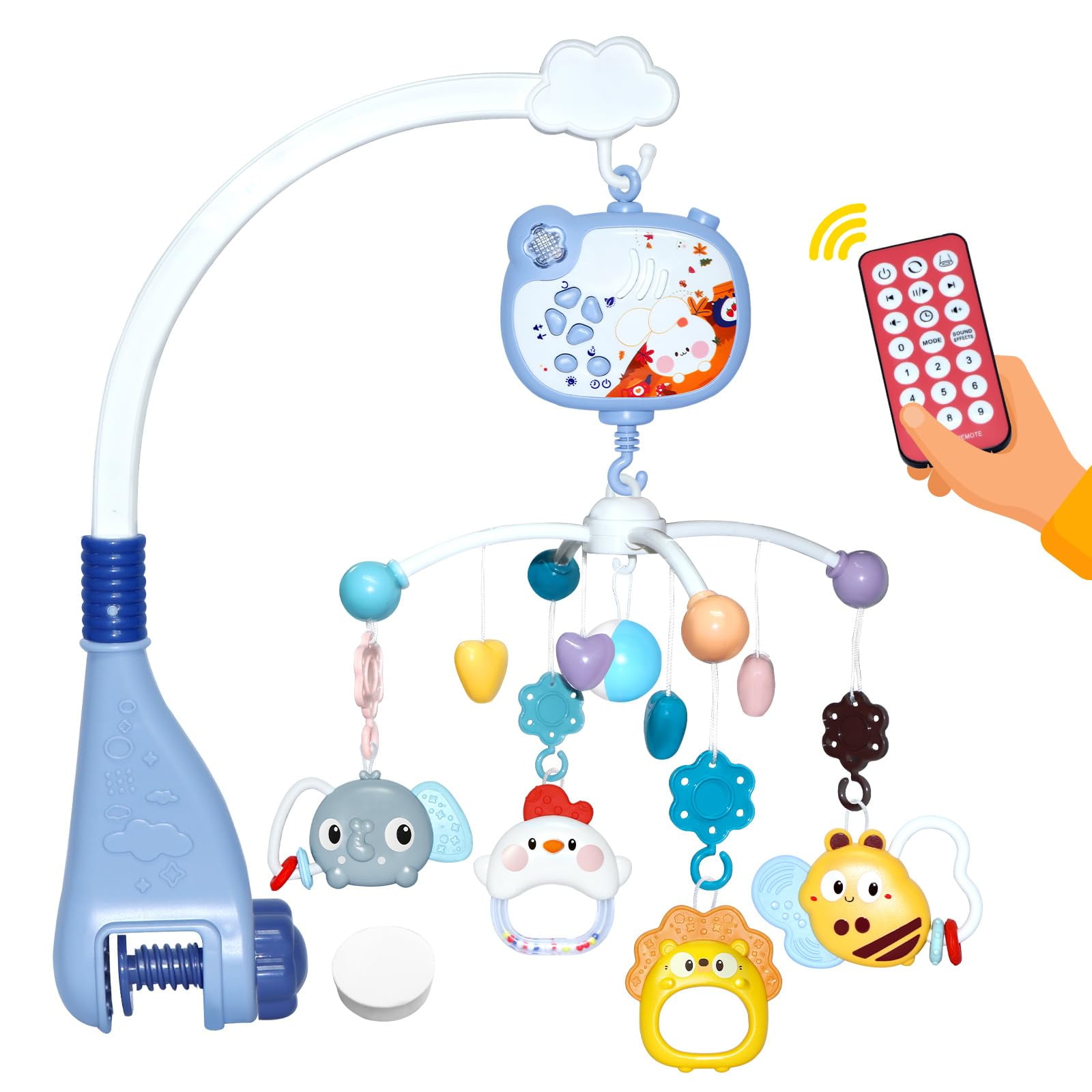 JAWOJOWA Baby Crib Mobile with Music and Night Lights,Mobile for Crib ...