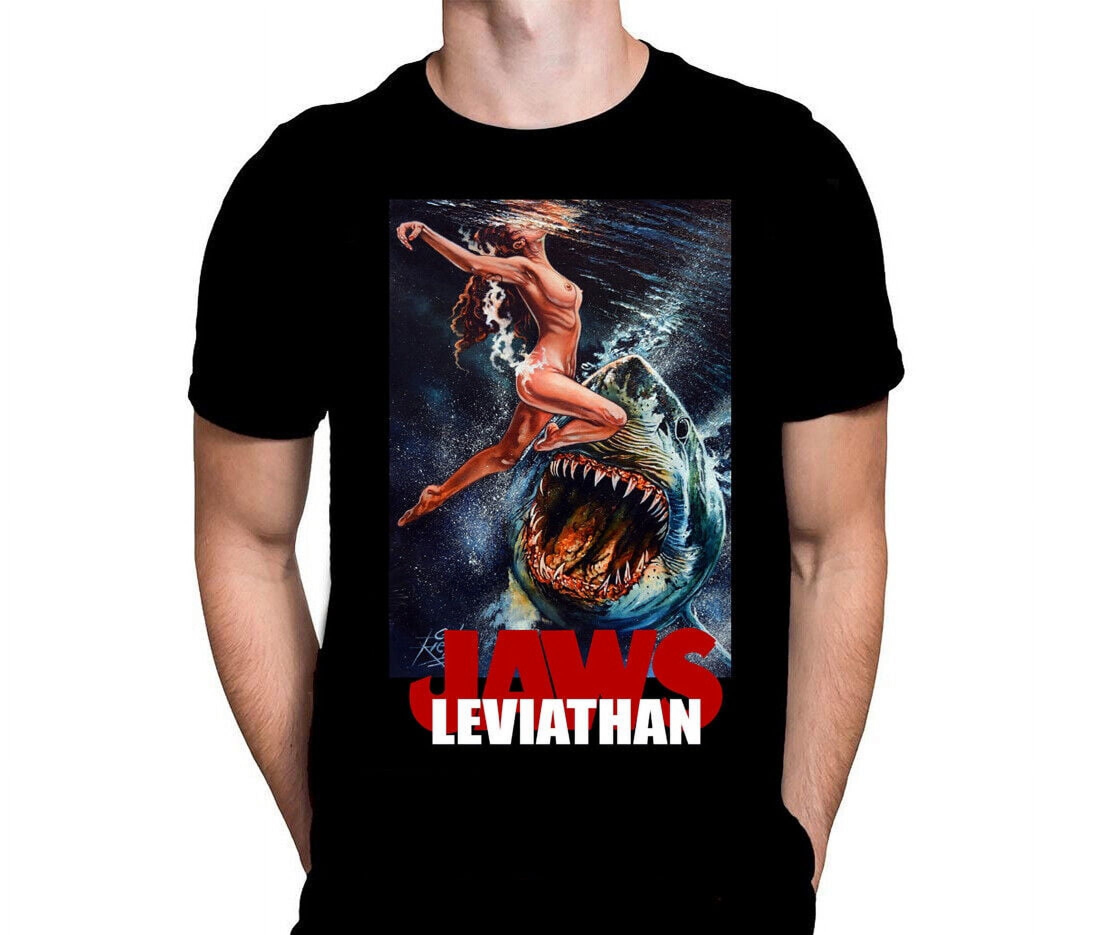 JAWS LEVIATHAN- Black T-Shirt - Sizes S - 5XL - Art / Rick Melton / Sharks - Walmart.com