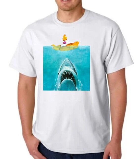JAWS SHARK BEATLES YELLOW SUBMARINE TEE T-SHIRT LENNON MCCARTNEY MOVIE ...