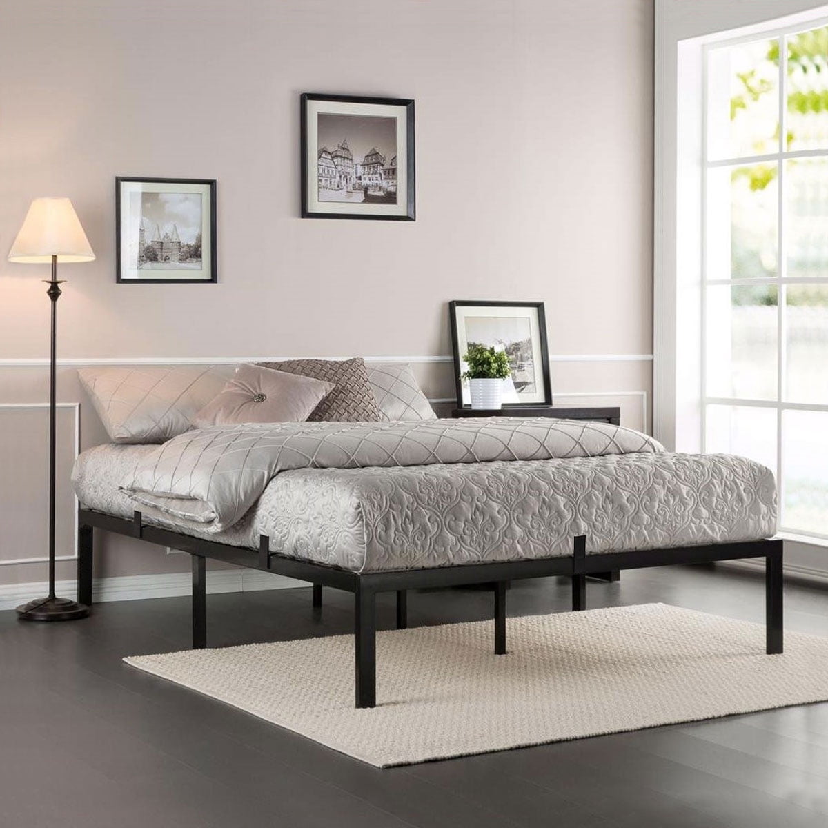 JAXPETY 14" Queen Platform Metal Bed Frame with Anti-Slip Support ...