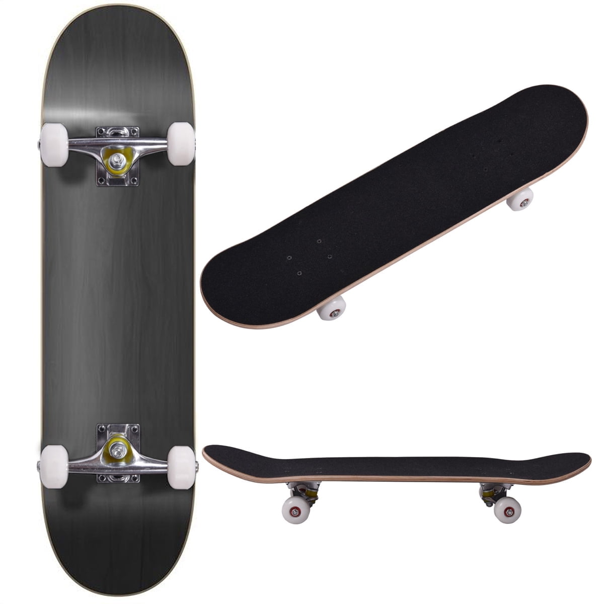 JAXPETY Blank Complete Skateboard, Stained Black (31 In. x 7.75 In ...