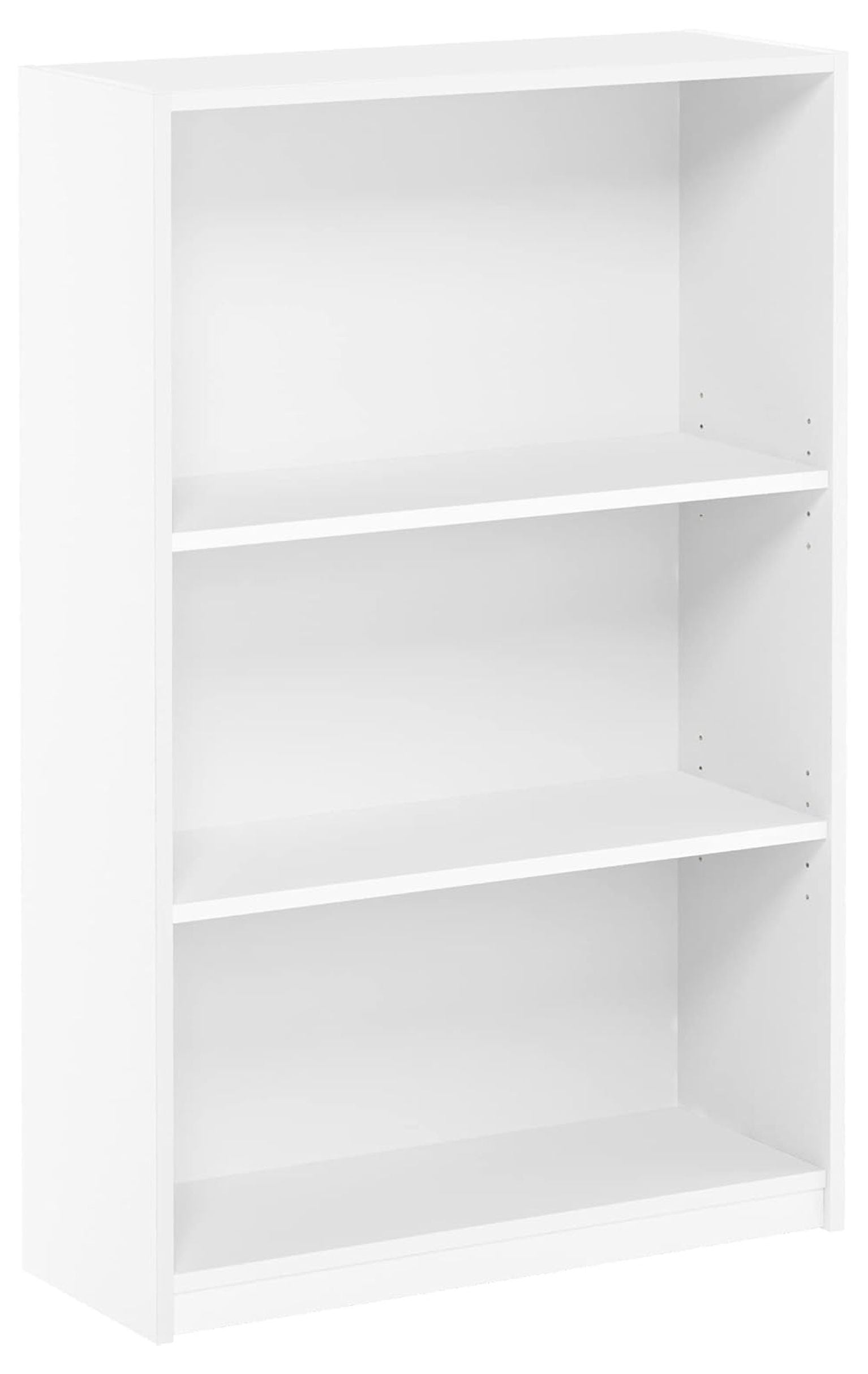 JAYA Simple Home 3-Tier Adjustable Shelf Bookcase, White - Walmart.com