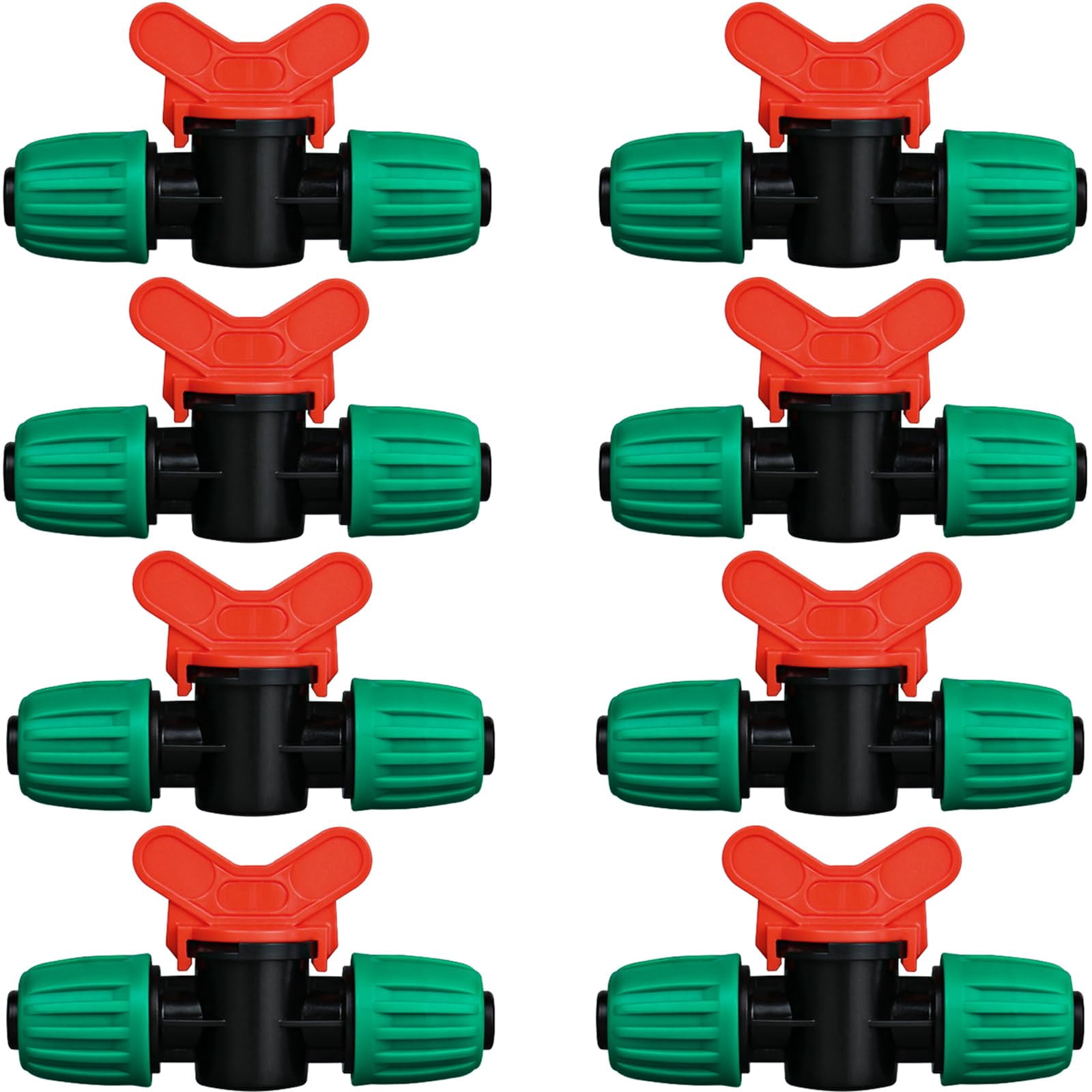 JAYEE 8 Pcs Drip Irrigation Fittings Switch Valve Inch, In-Line Barbed ...