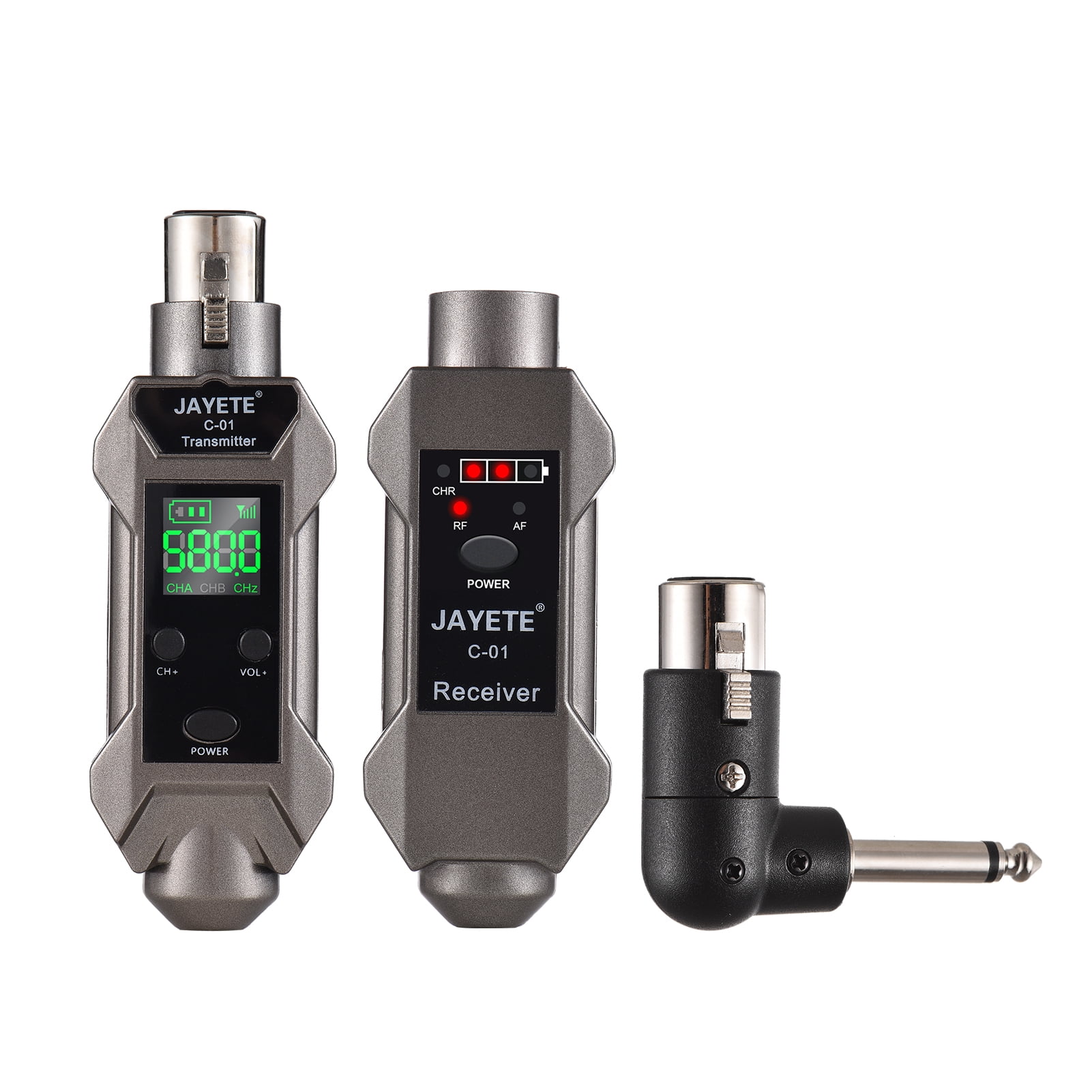 JAYETE UHF Professional Microphone Converter and Receiver, 571,598MHz ...