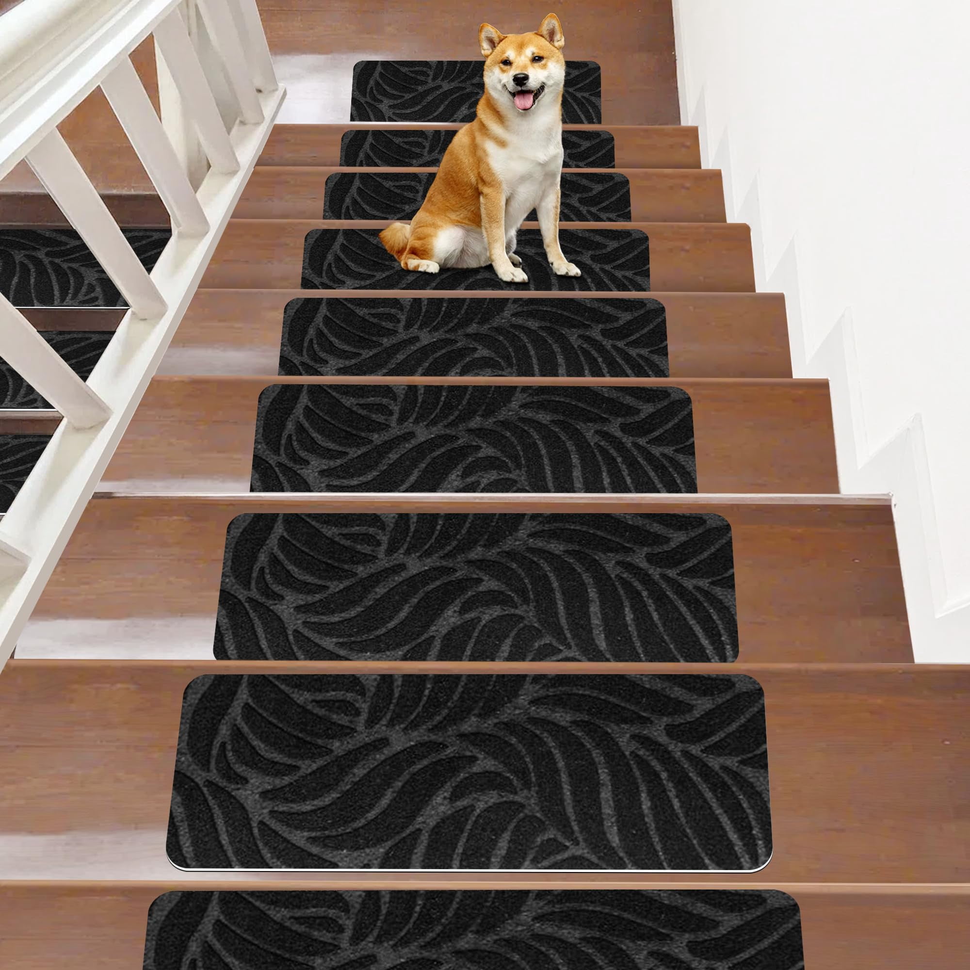 JAYFAN Non-Slip Stair Treads Mat Carpet for Wooden Steps(7/15 Pack), 21 ...