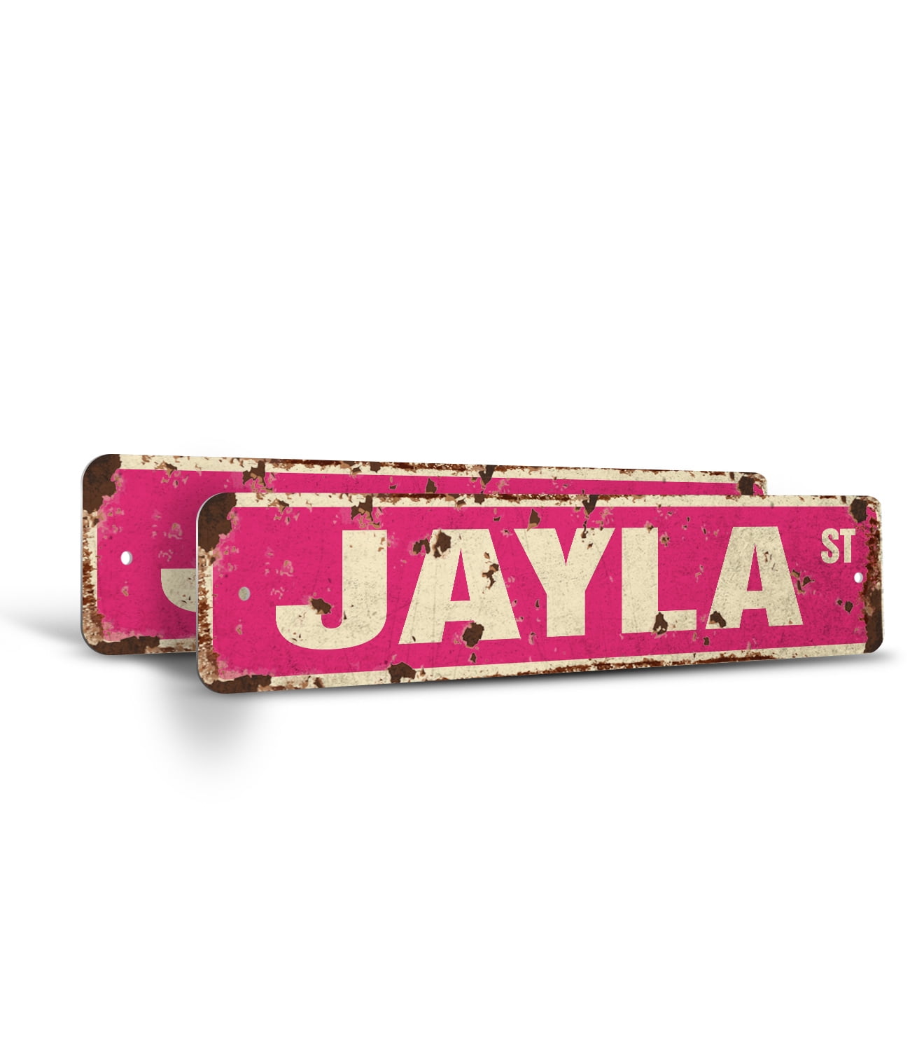 JAYLA Vintage Style Rustic Street Sign – (2 Pack) Childrens Name Room ...
