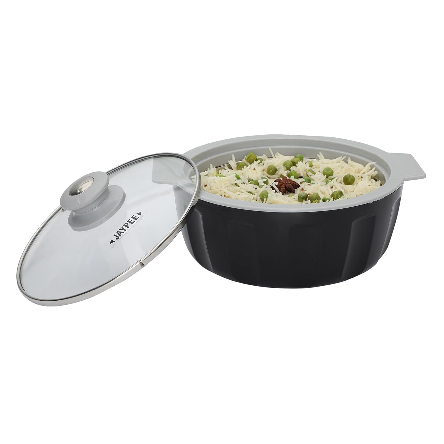 JAYPEE Glamerole Inner Stainless Steel Casserole Set of 1 with Glass ...