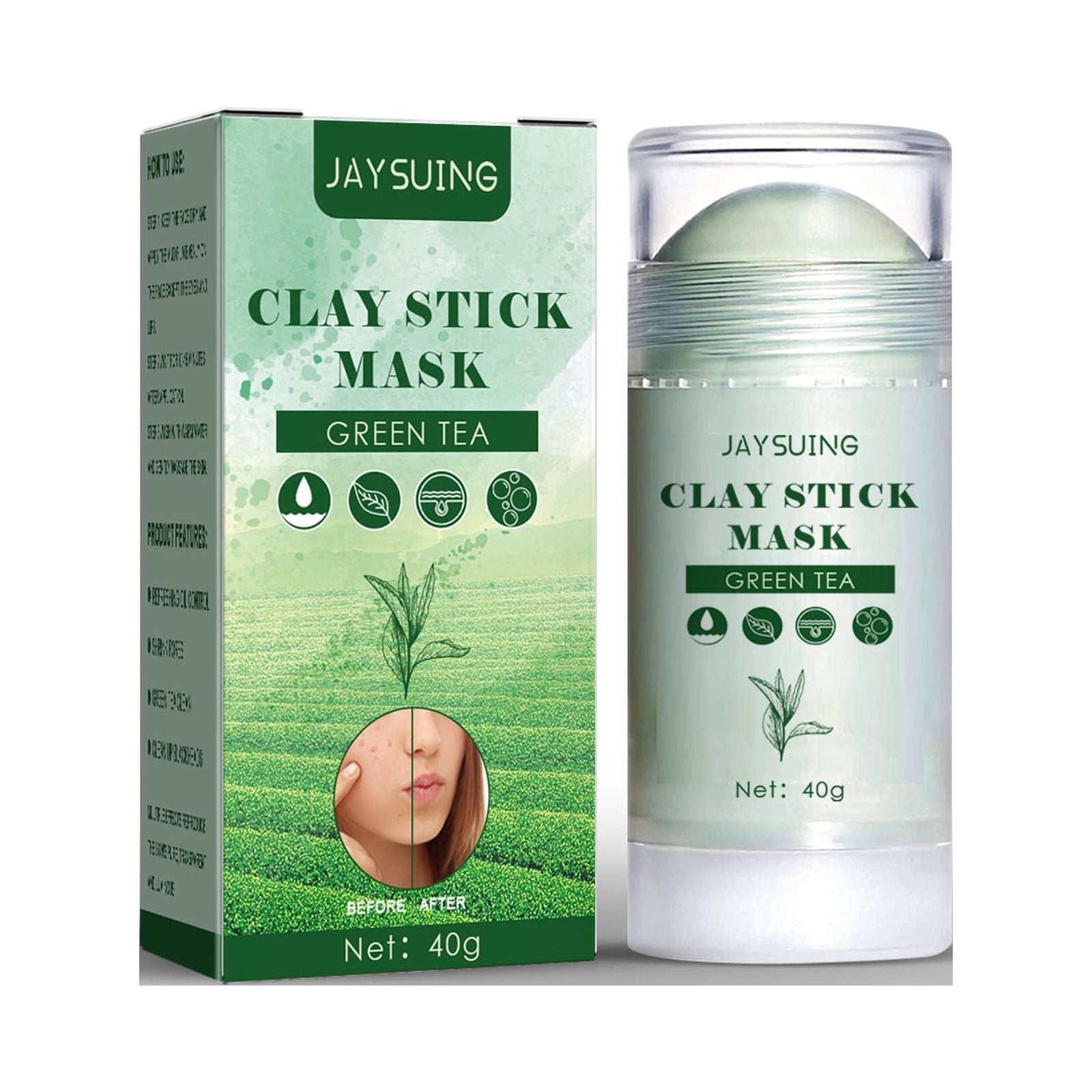 JAYSUING Green tea purifying mud stick mask, facial moisturizing, oil ...