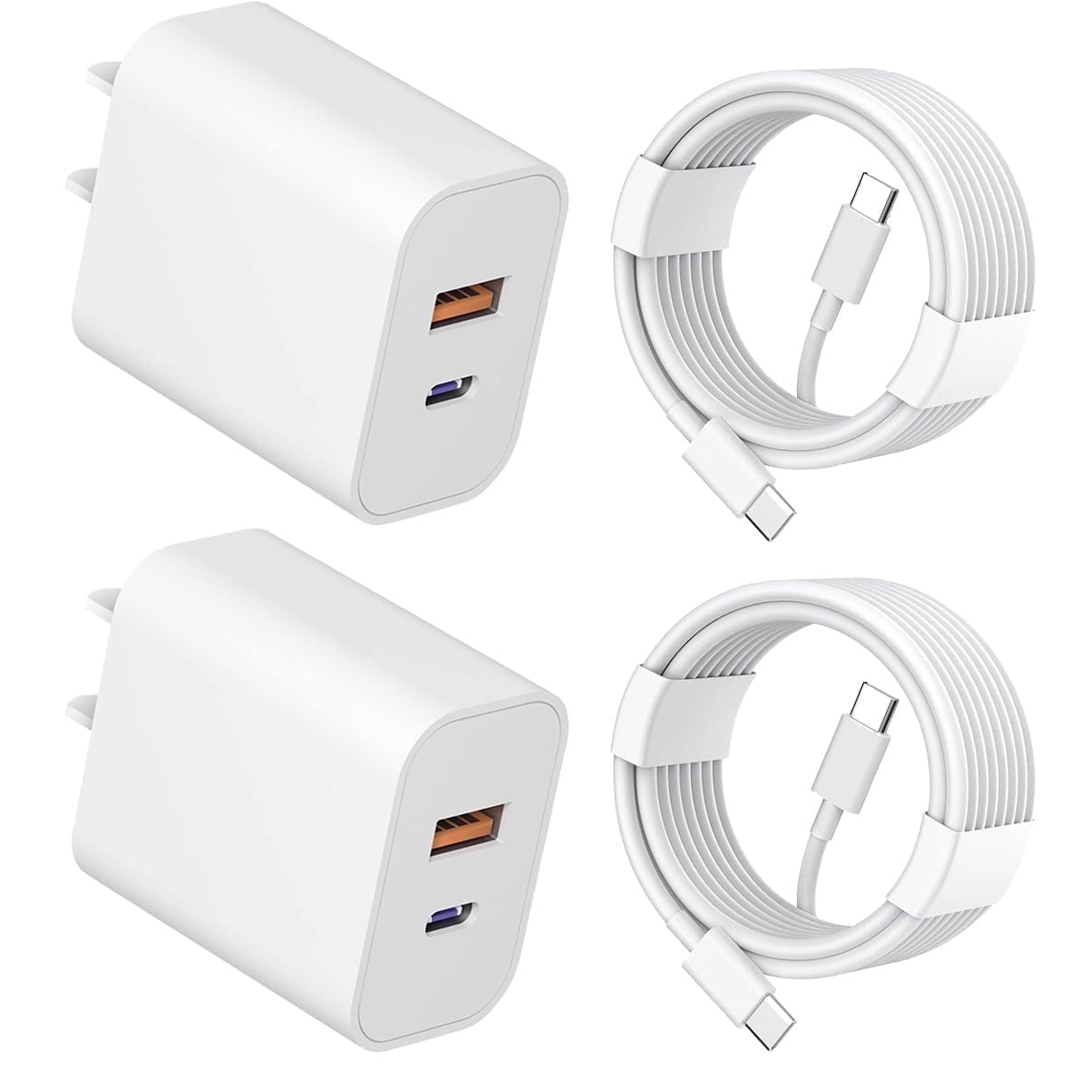 JAYUANON 20W Dual Port USB-C Wall Charger Block , Fast Charging Adapter ...