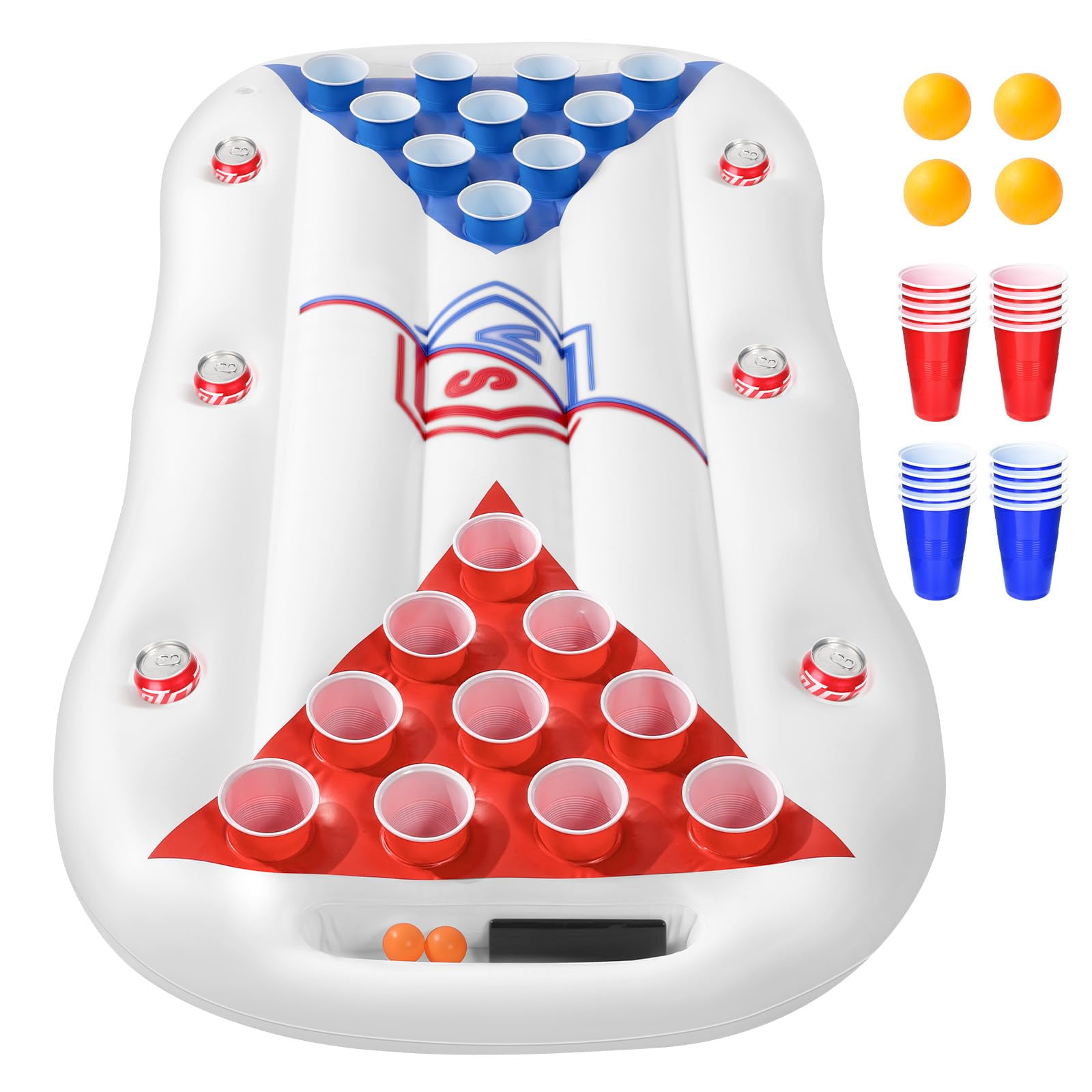 JAZGROM Pool Games for Adults with Family 6FT Floating Pool Table Toss ...
