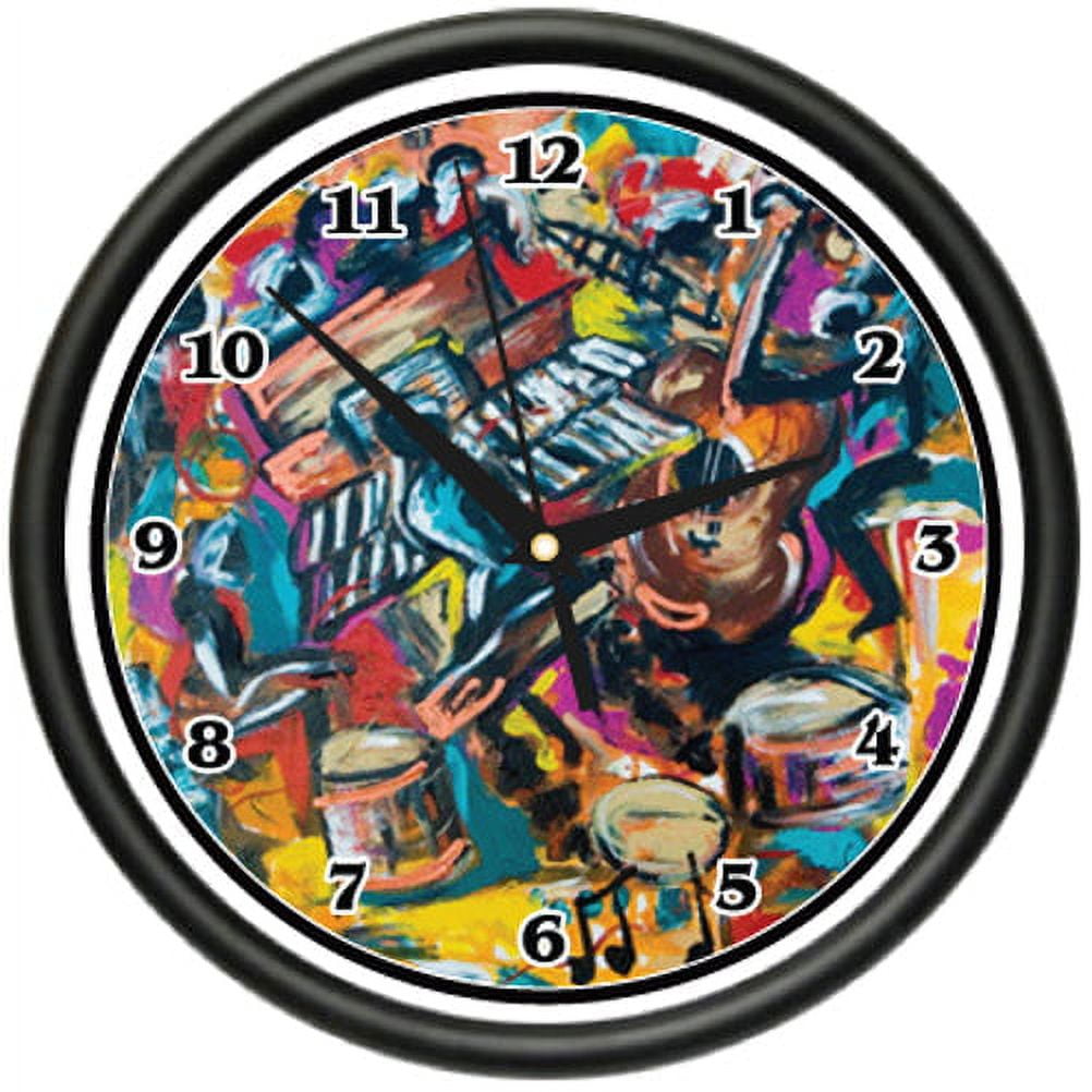 JAZZ CLUB 1 Wall Clock musician bar art print artwork - Walmart.com