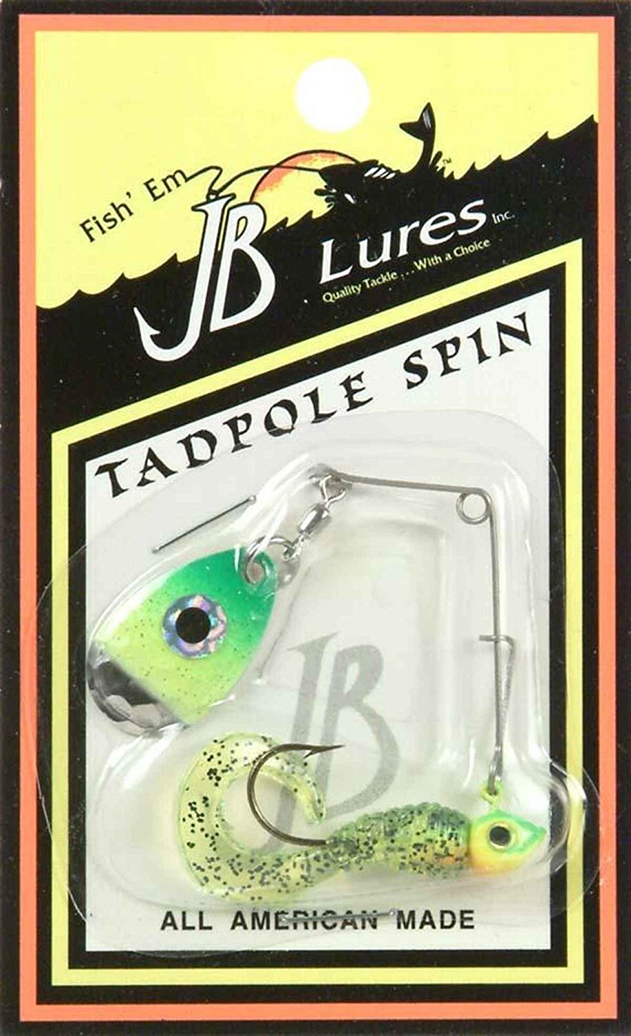 JB Lures Tadpole Spin 1/8oz 1pk Green Chartreuse, Spinnerbaits ...