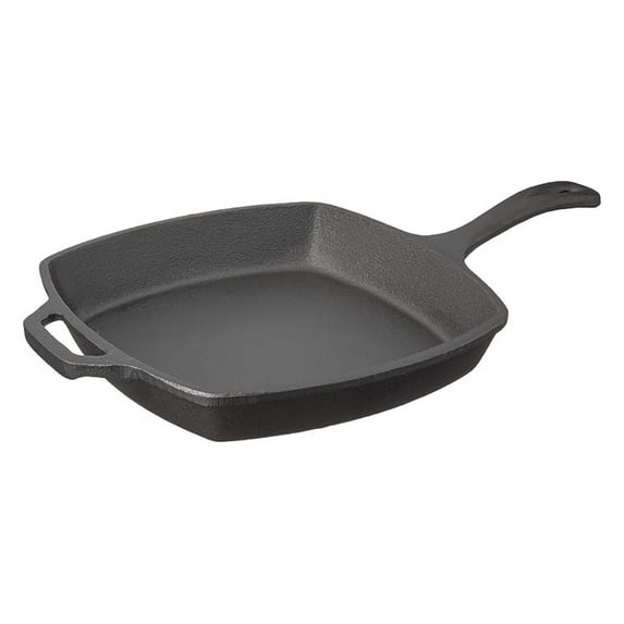 JB0217 10.5" Pre Seasoned Cast Iron Square Skillet for Grill, Gas, Oven ...