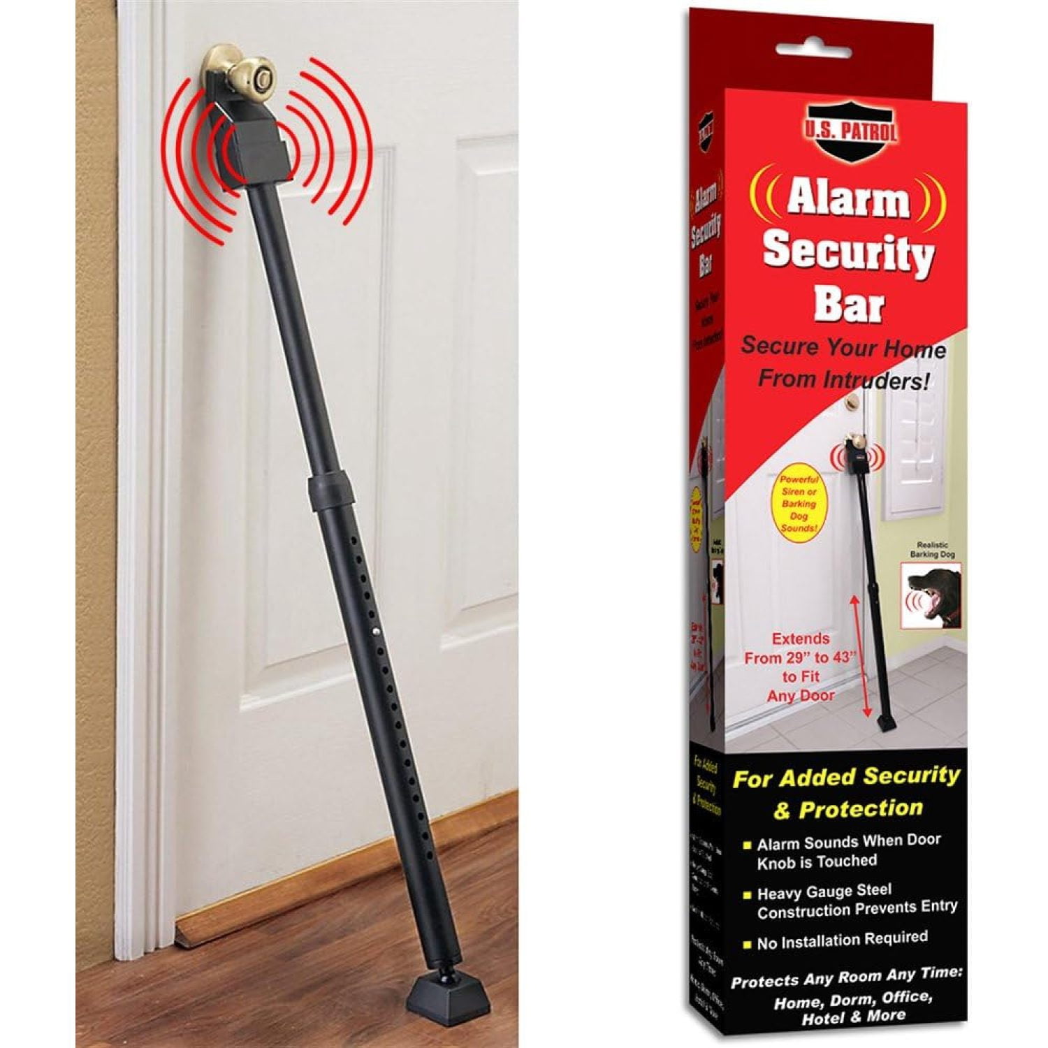 JB5322 Alarm Security Bar extends from 29" to 43" - Walmart.com